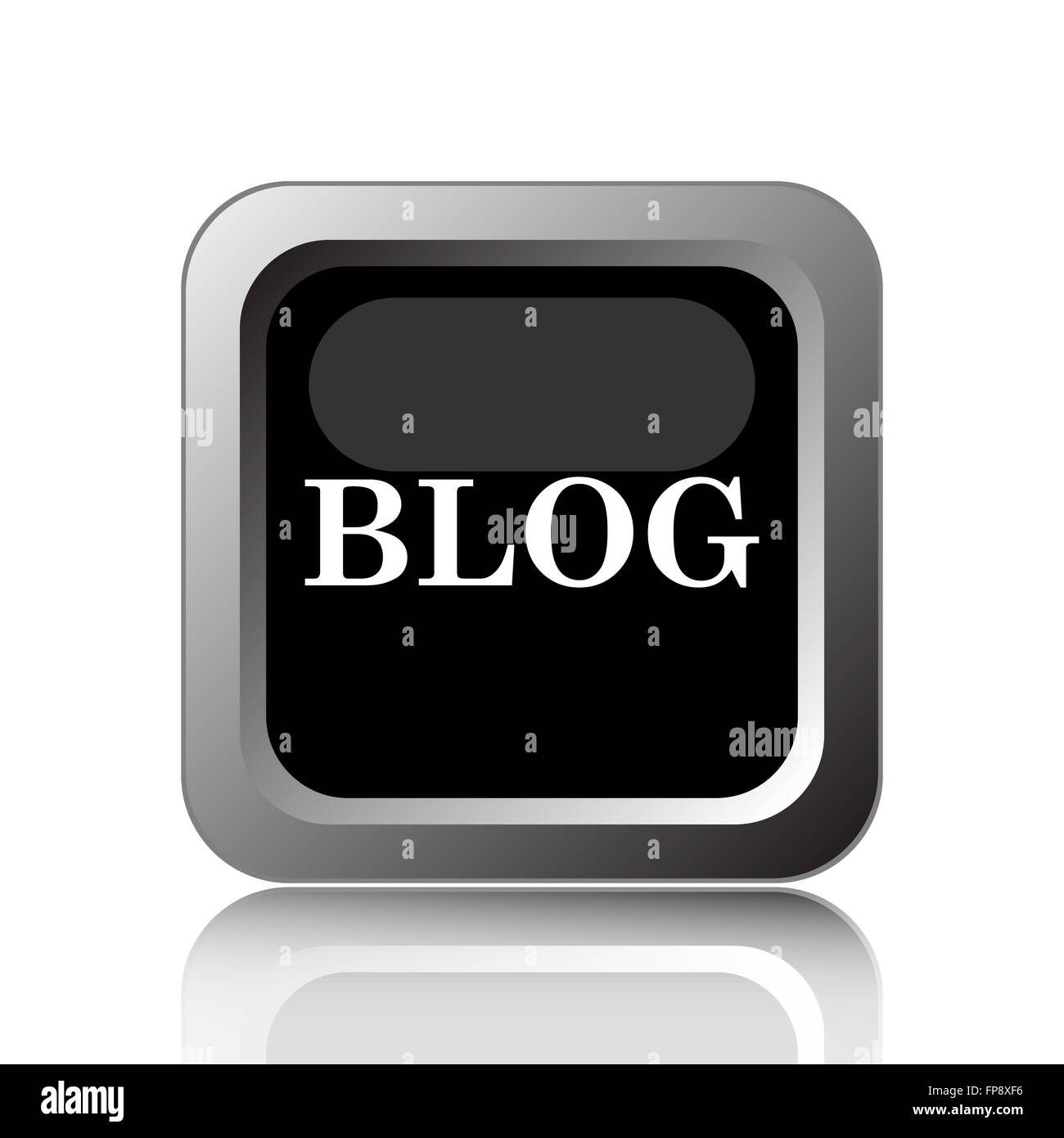 Blog icon. Internet button on white background Stock Photo - Alamy