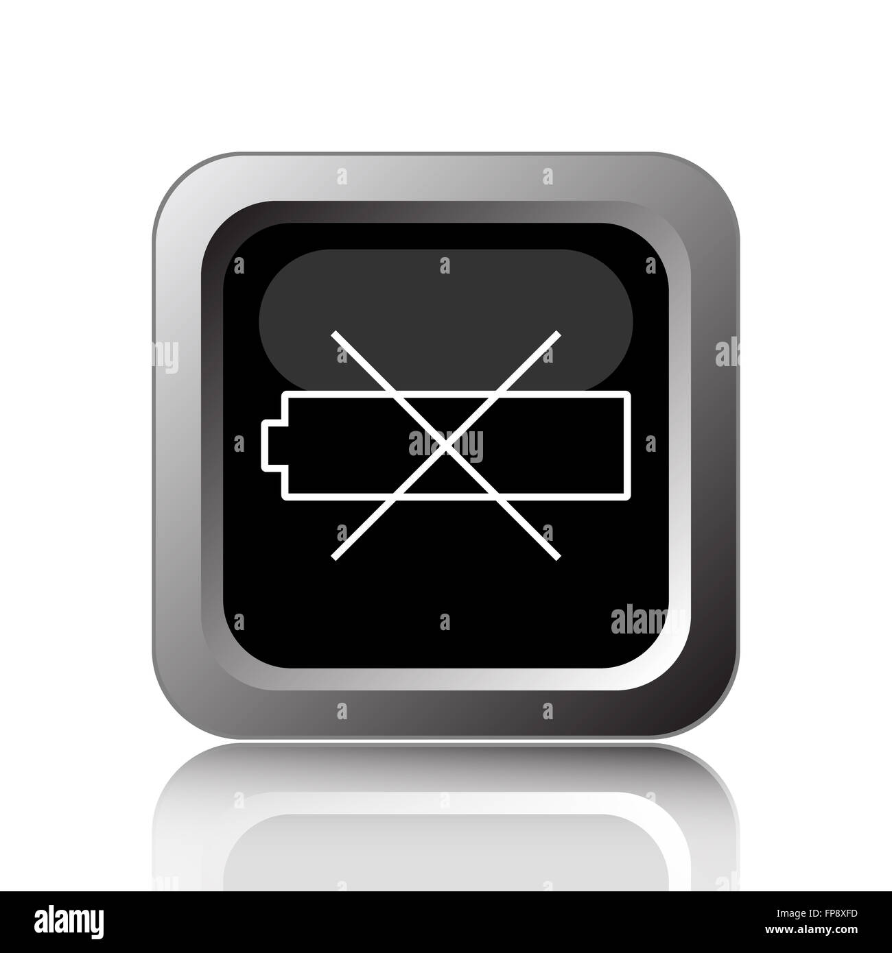 Empty battery icon. Internet button on white background Stock Photo - Alamy
