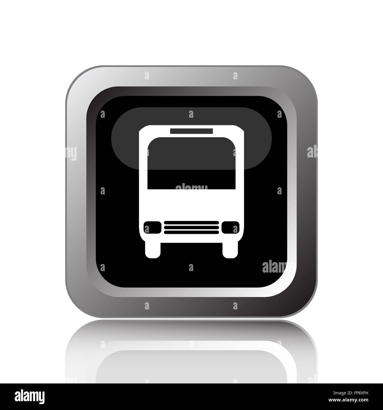 Bus icon. Internet button on white background Stock Photo - Alamy