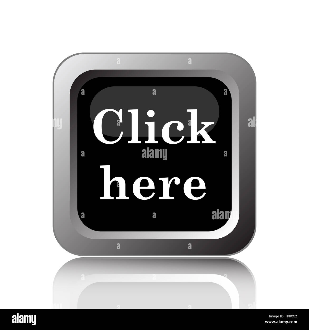 Click here icon. Internet button on white background Stock Photo - Alamy