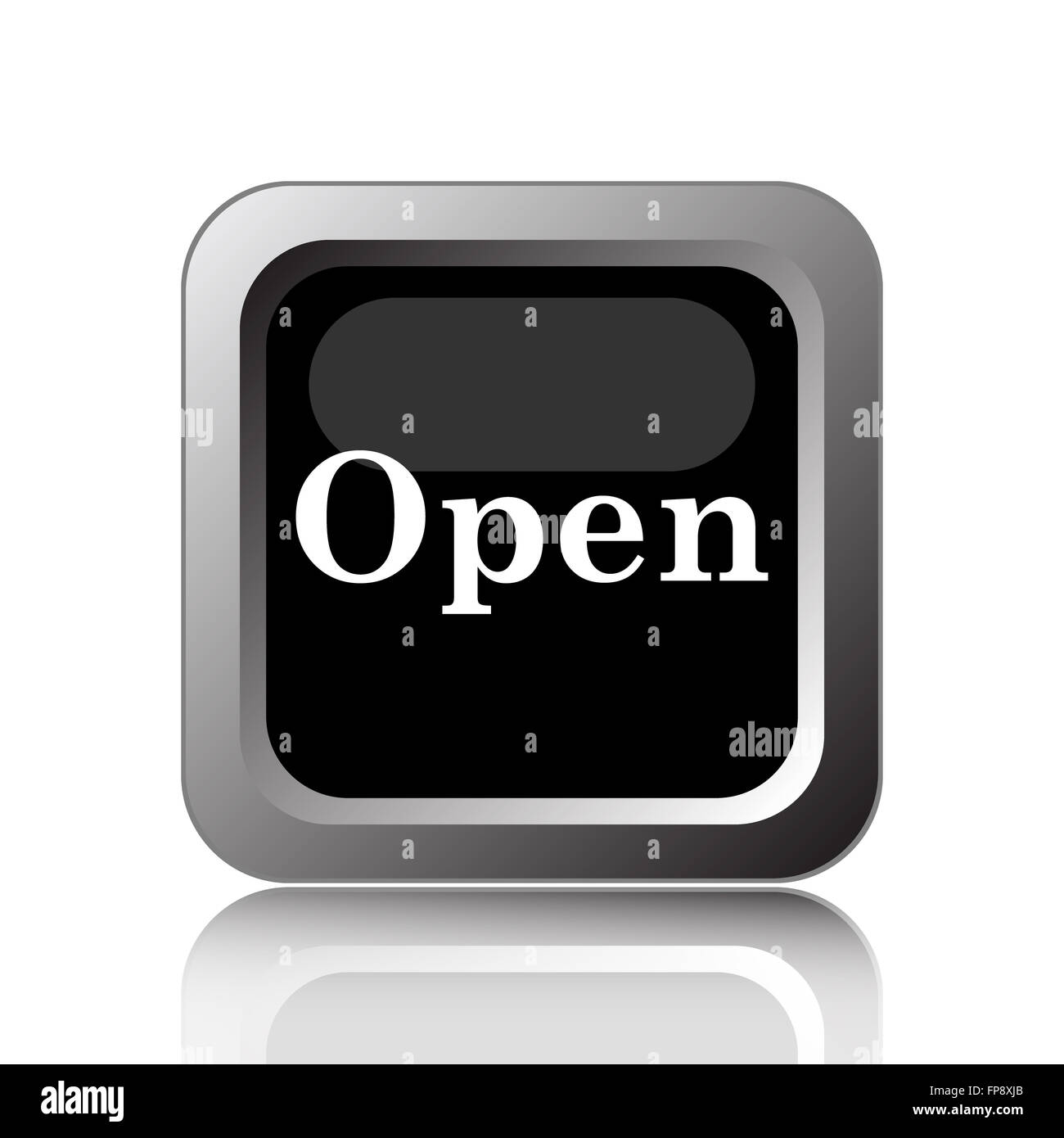 Open icon. Internet button on white background Stock Photo - Alamy