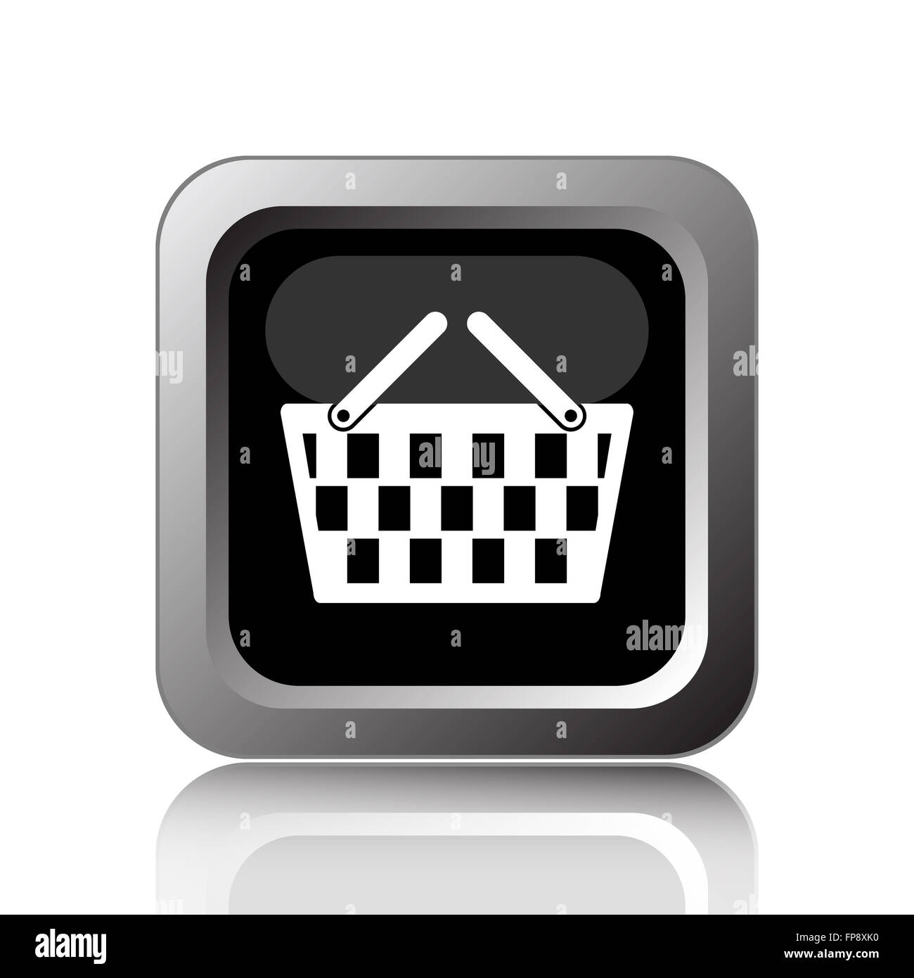 Shopping basket icon. Internet button on white background Stock Photo ...
