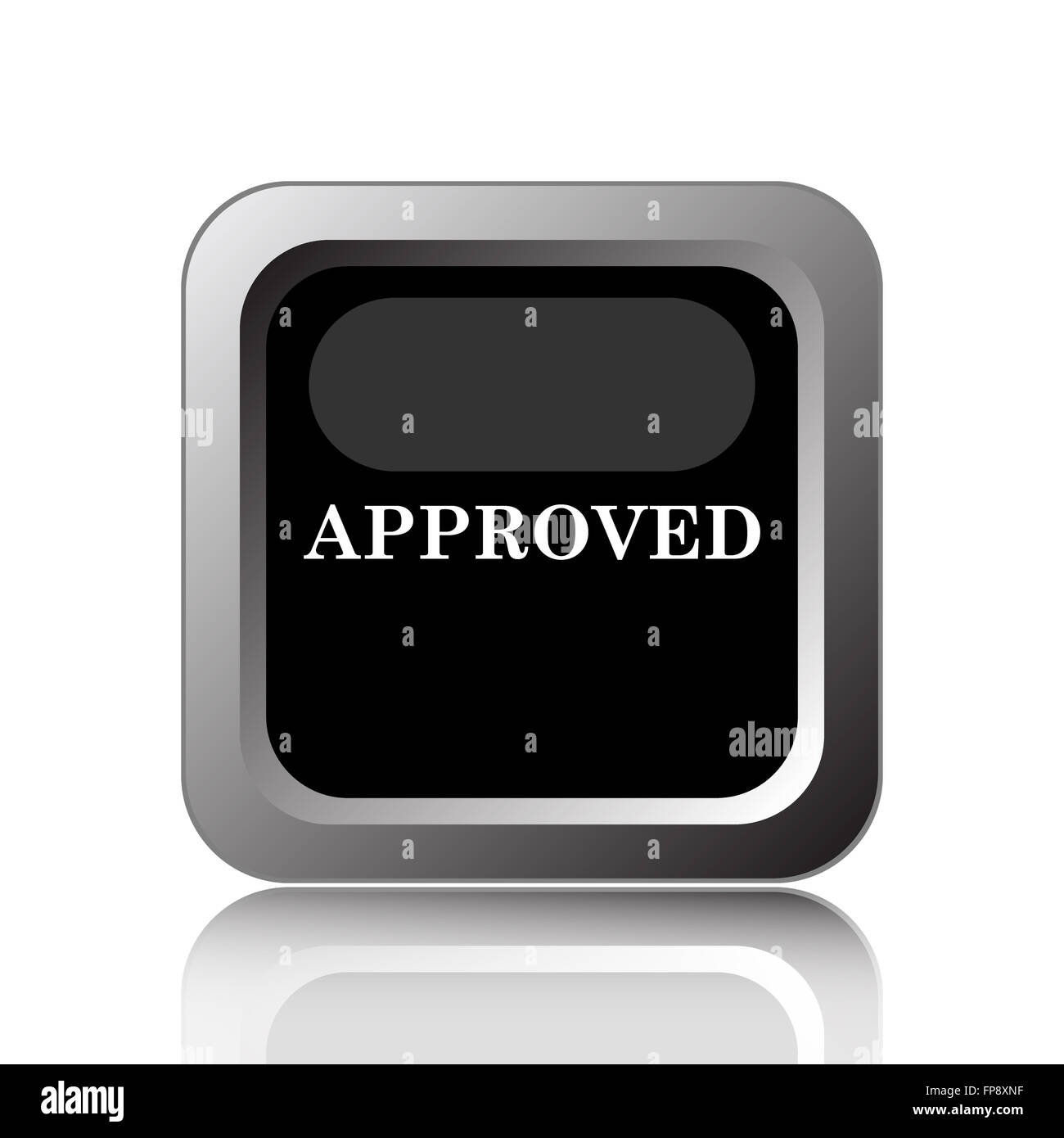 Approved icon. Internet button on white background Stock Photo - Alamy