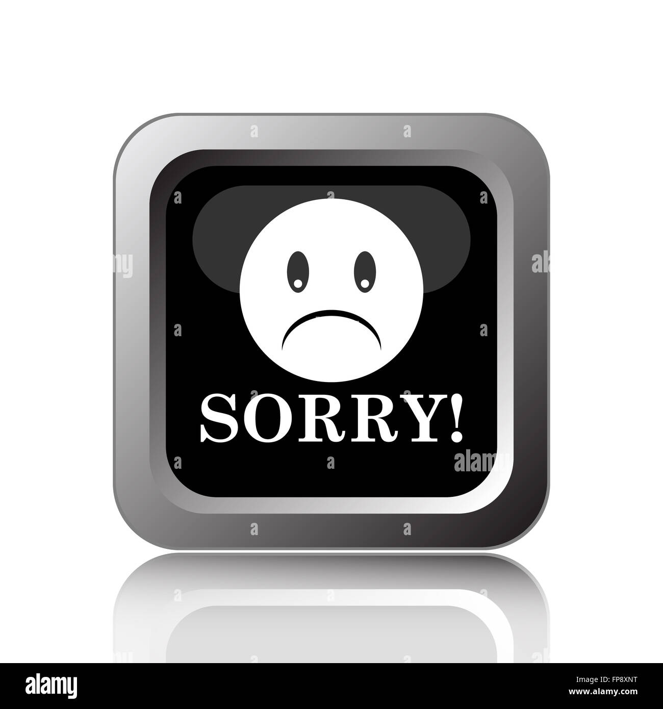 Sorry icon. Internet button on white background Stock Photo - Alamy