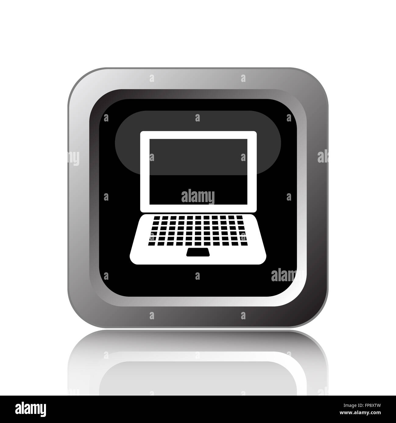 Laptop icon. Internet button on white background Stock Photo - Alamy