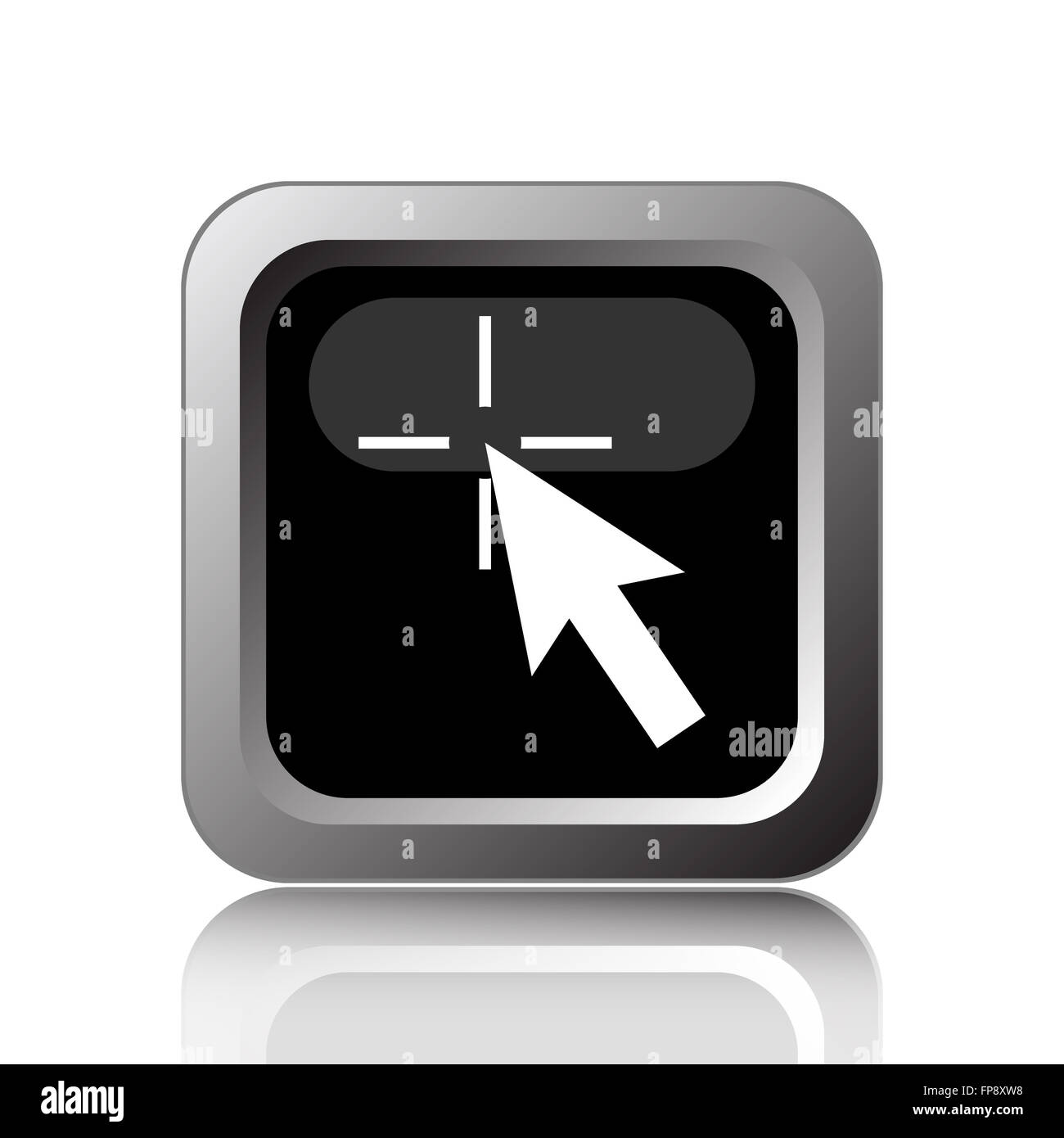 Click here icon. Internet button on white background Stock Photo - Alamy