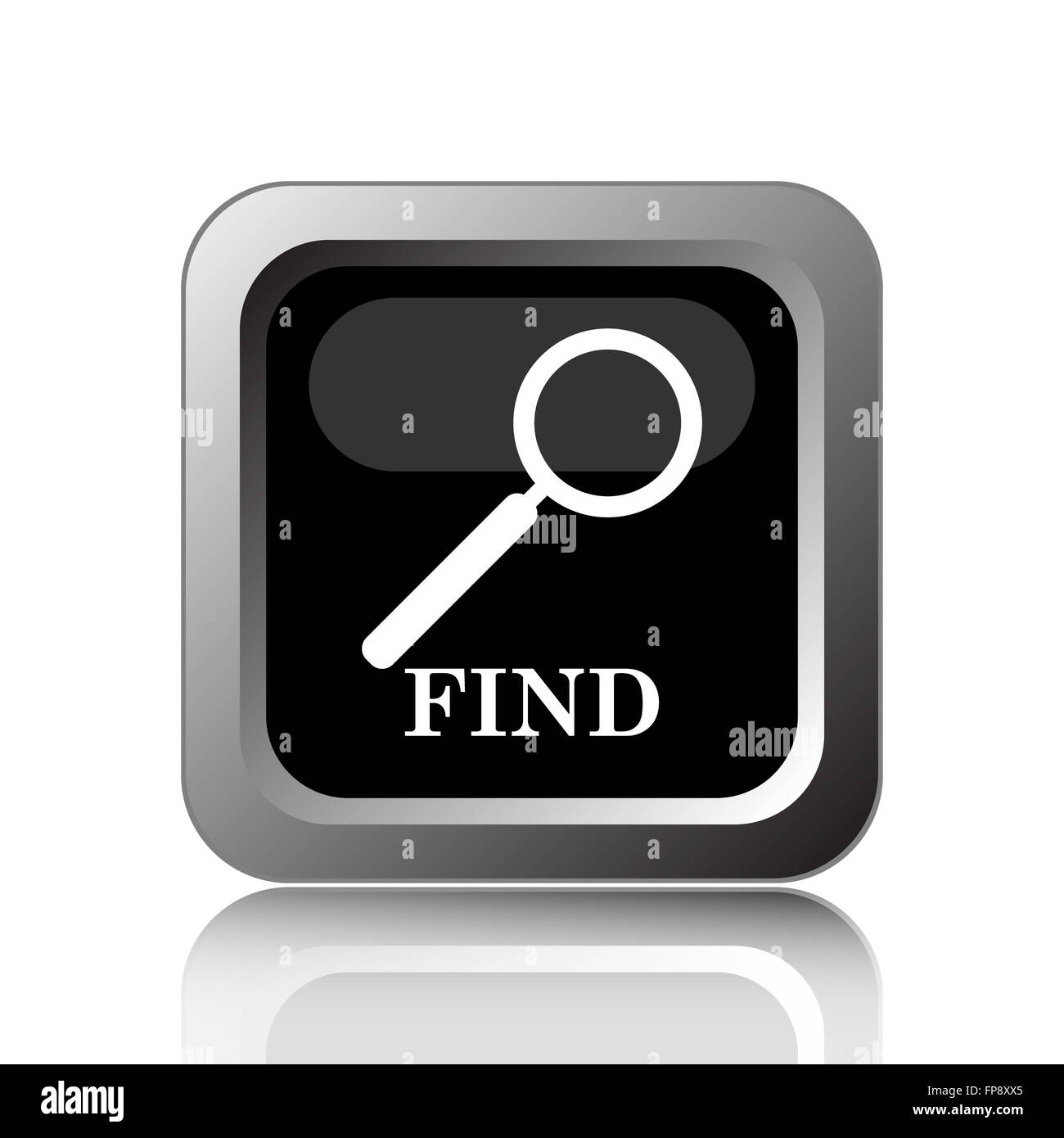 Find icon. Internet button on white background Stock Photo - Alamy