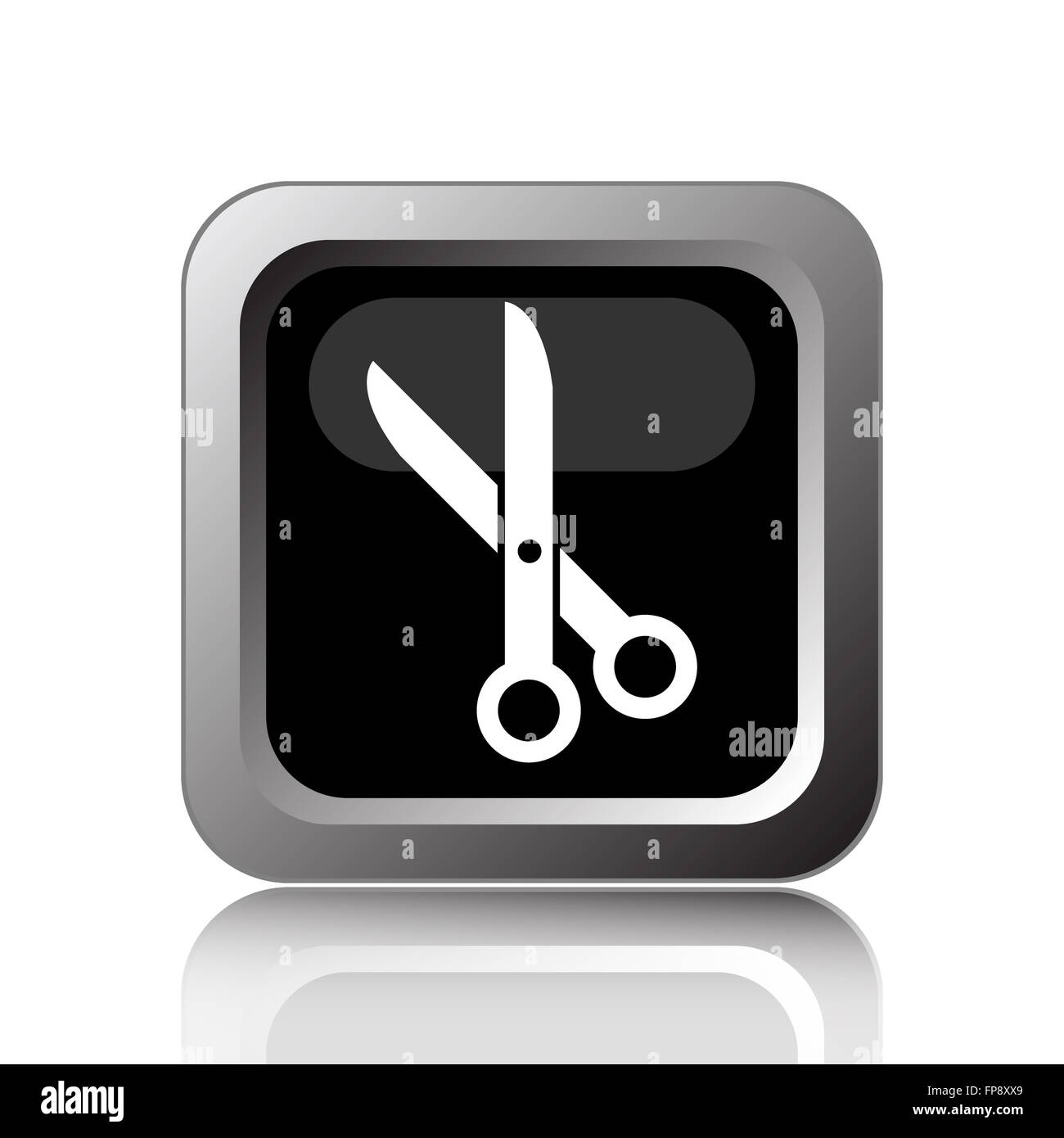Cut icon. Internet button on white background Stock Photo - Alamy