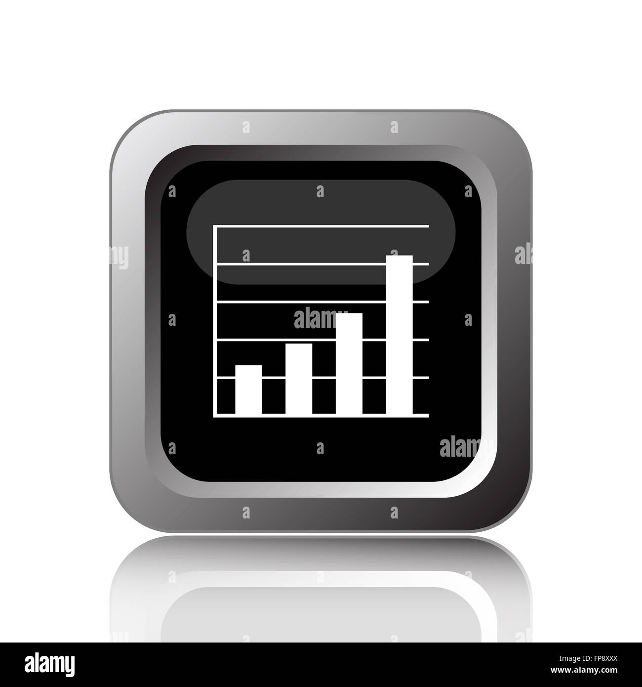 Chart bars icon. Internet button on white background Stock Photo - Alamy
