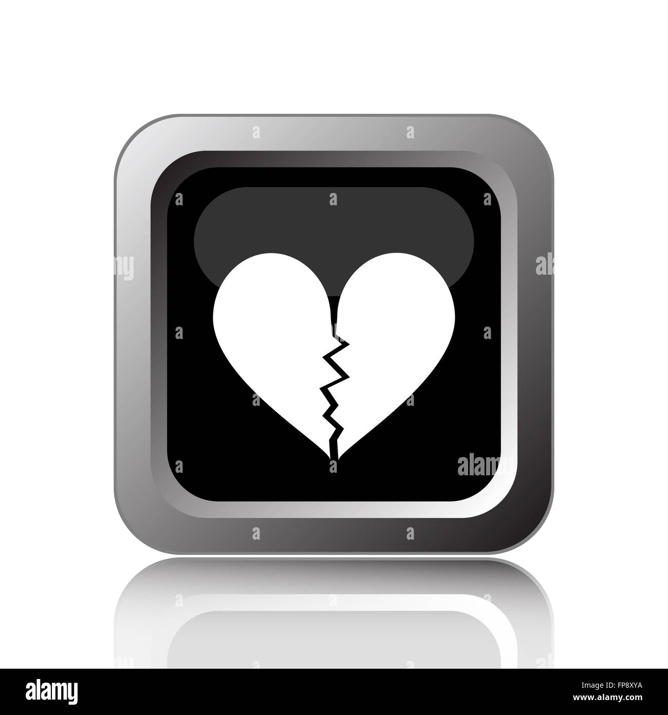 Broken heart icon. Internet button on white background Stock Photo - Alamy
