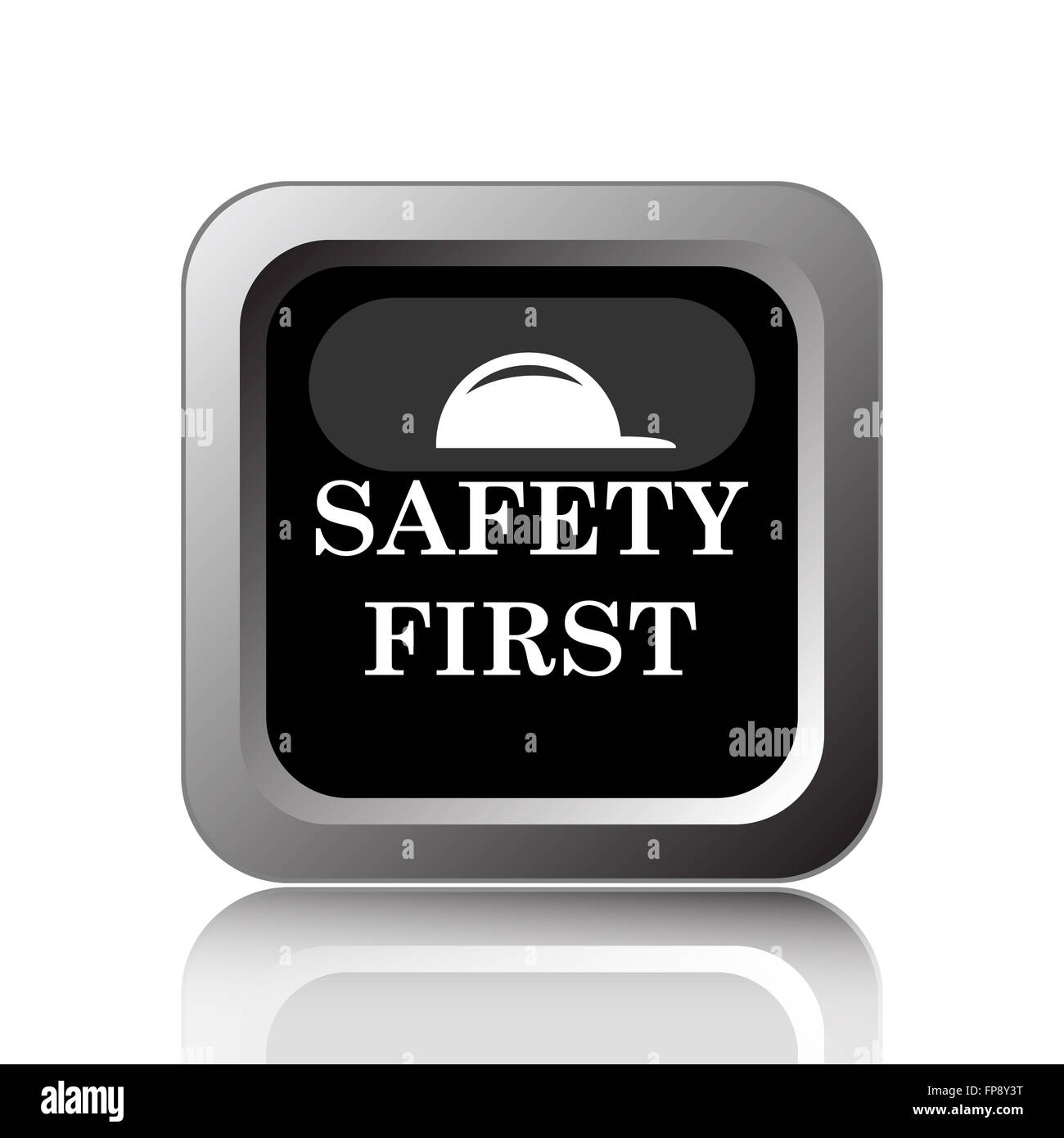 Safety first icon. Internet button on white background Stock Photo - Alamy