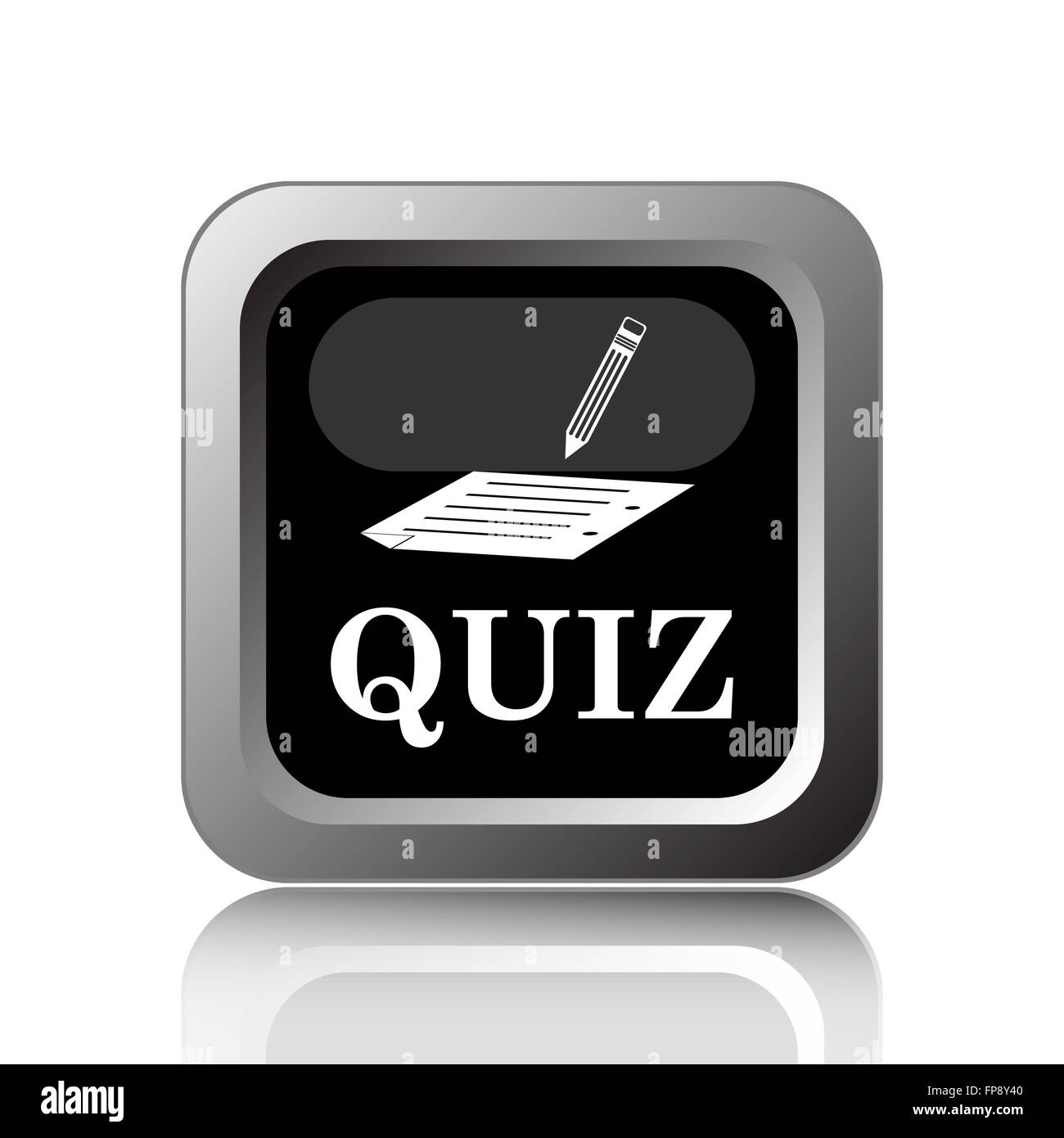 Quiz icon. Internet button on white background Stock Photo - Alamy