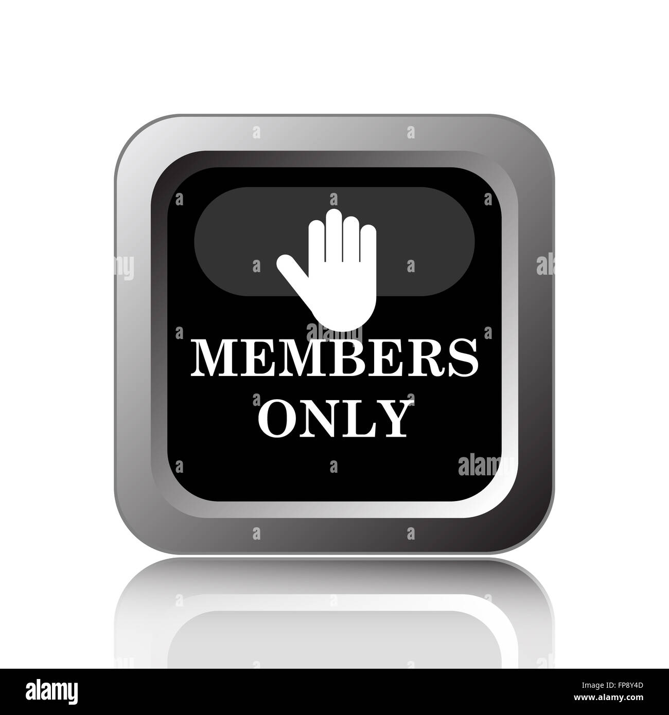 Members only icon. Internet button on white background Stock Photo - Alamy