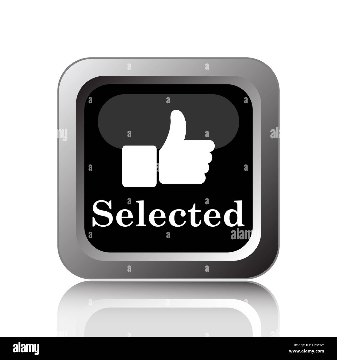 Selected icon. Internet button on white background Stock Photo - Alamy