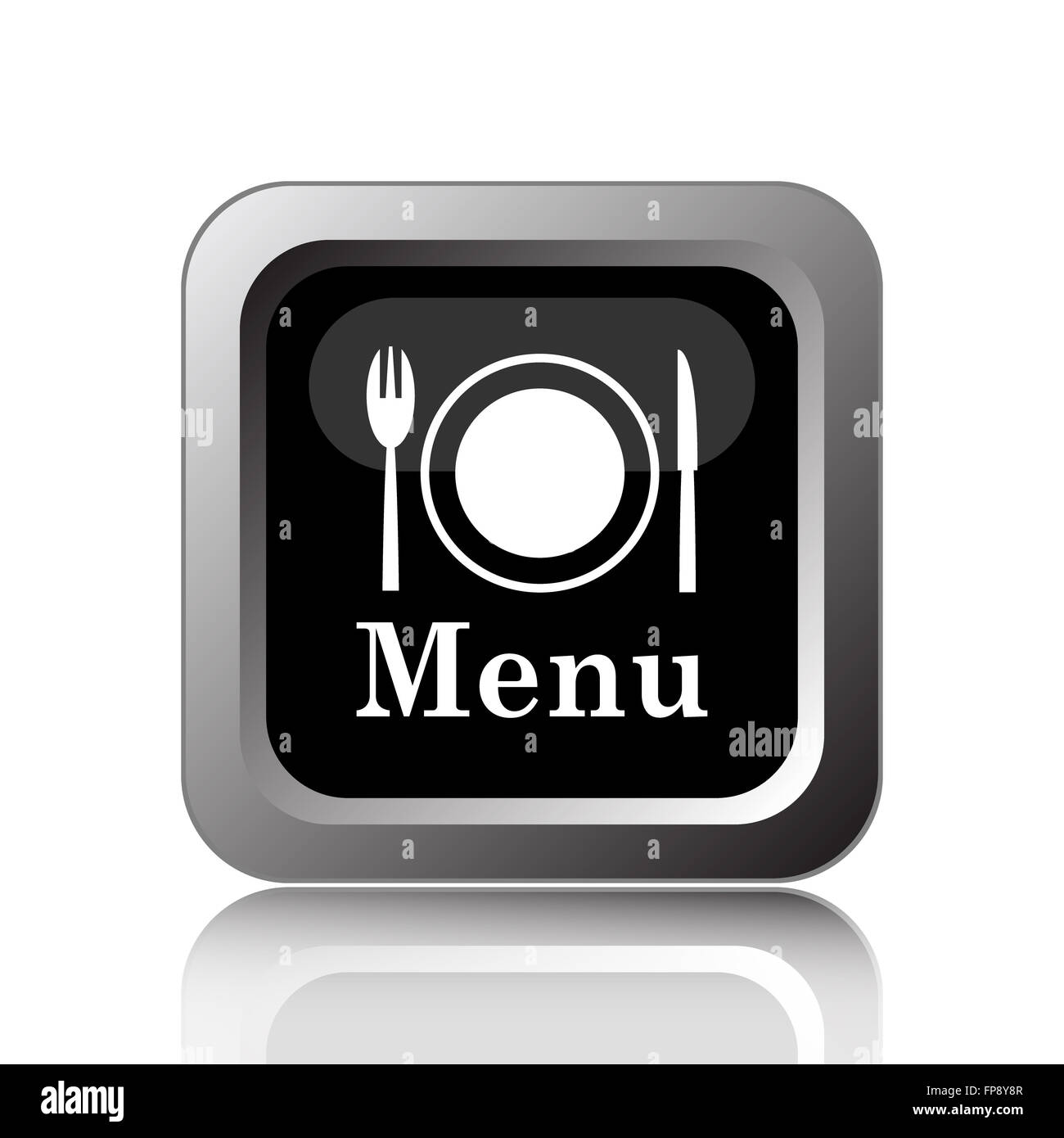 Menu icon. Internet button on white background Stock Photo - Alamy