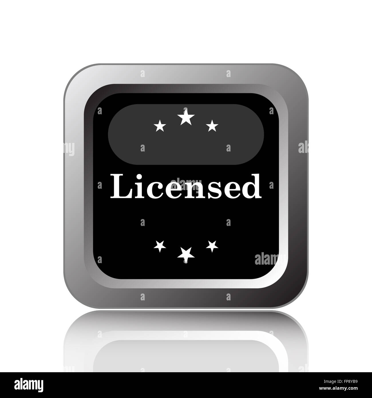 Licensed icon. Internet button on white background Stock Photo - Alamy