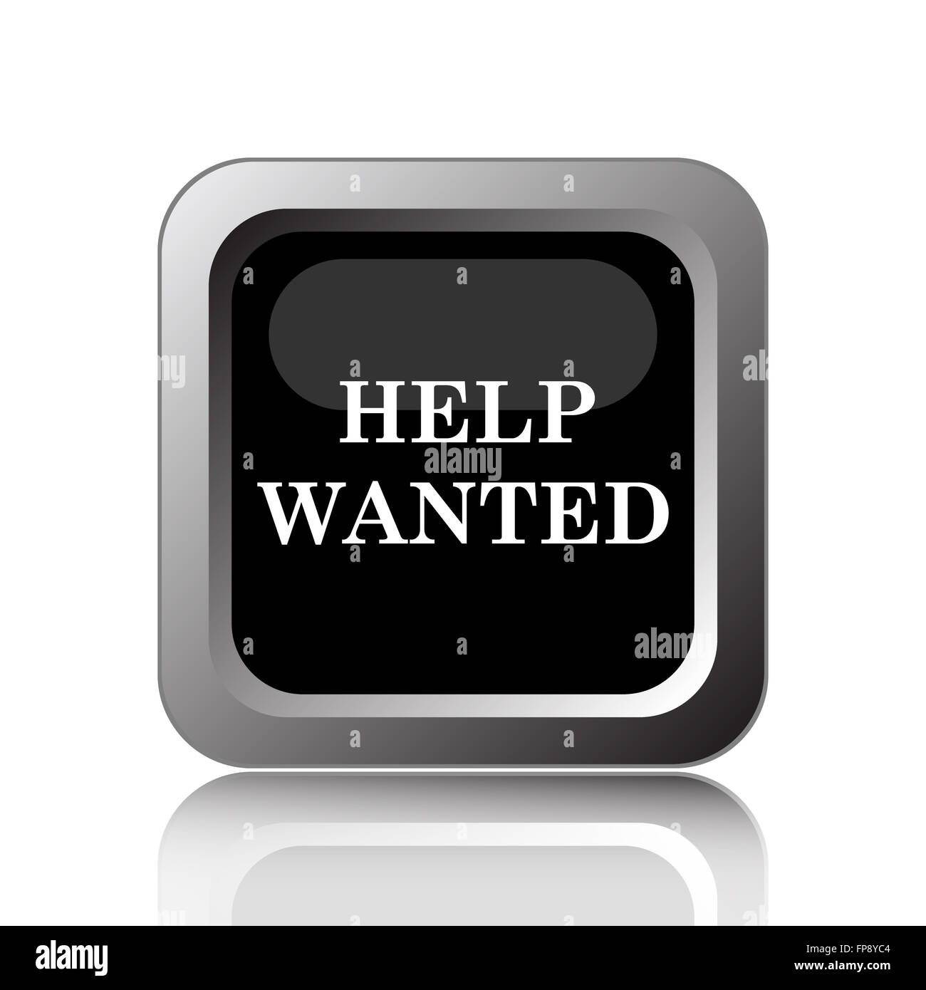 Help wanted icon. Internet button on white background Stock Photo - Alamy