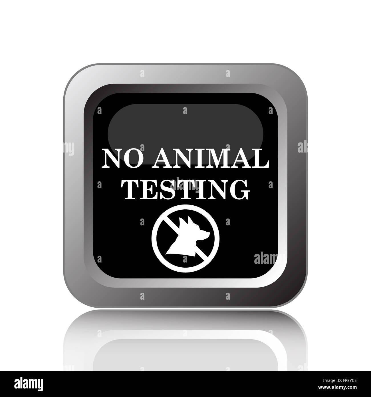 No animal testing icon. Internet button on white background Stock Photo ...