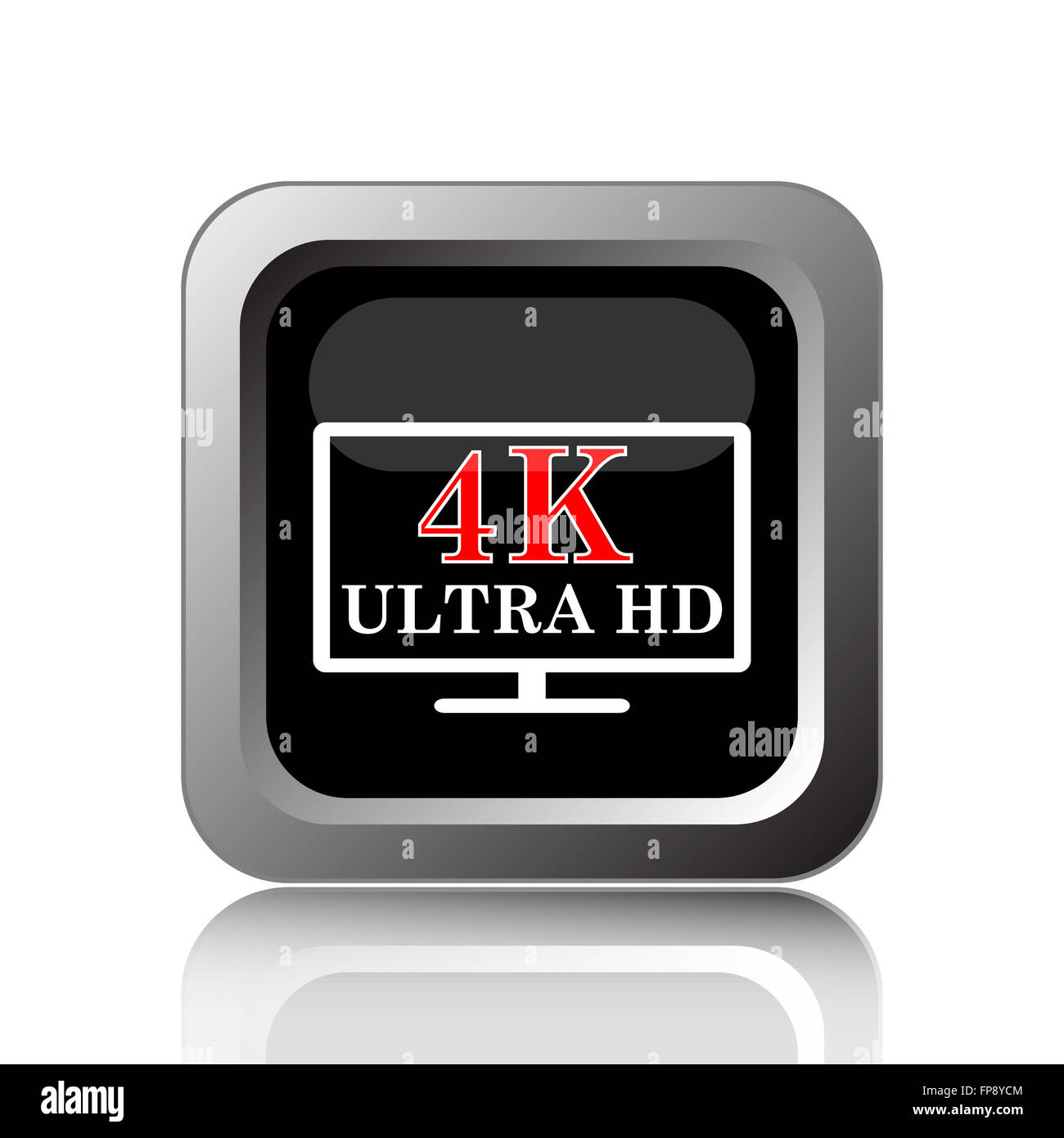 4K ultra HD icon. Internet button on white background Stock Photo - Alamy