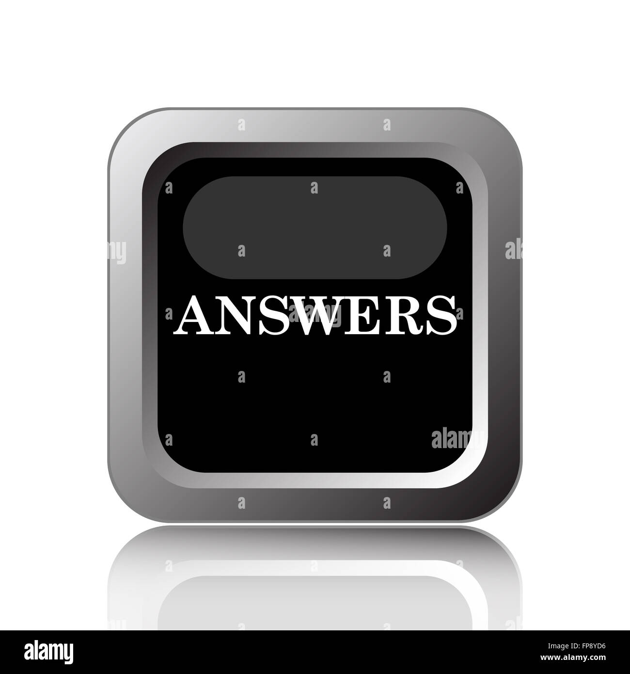 Answers icon. Internet button on white background Stock Photo - Alamy
