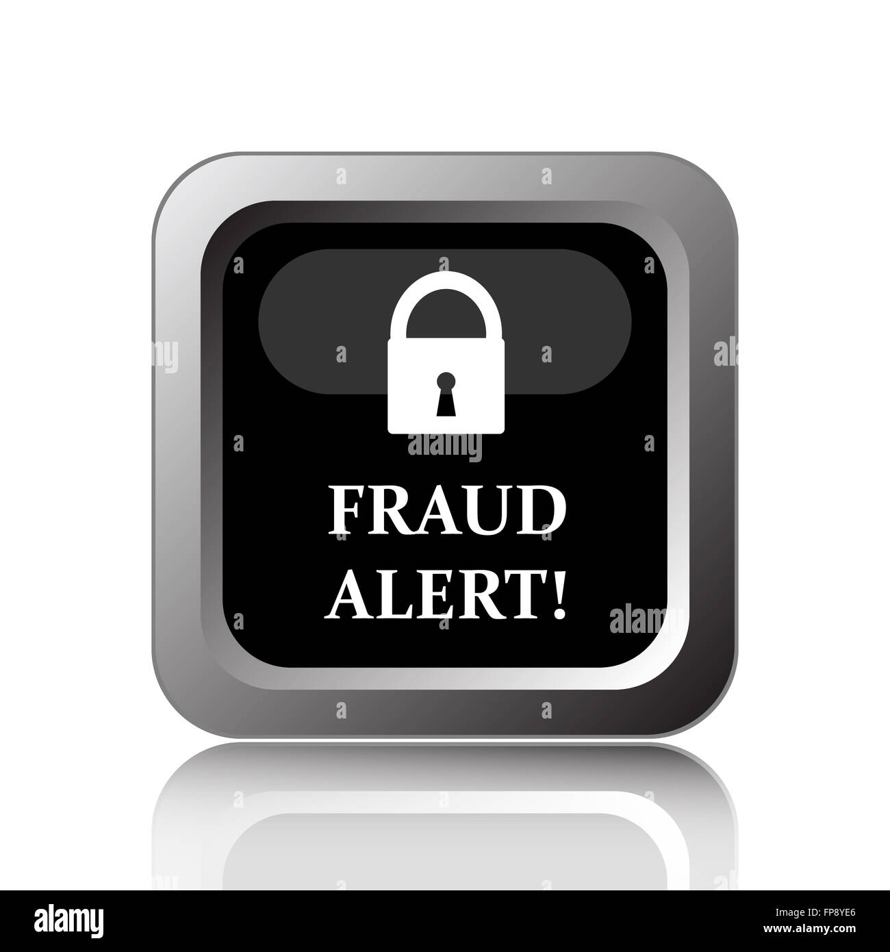 Fraud alert icon. Internet button on white background Stock Photo - Alamy