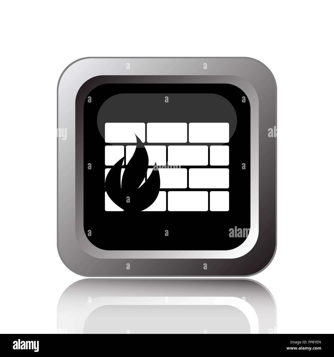 Firewall icon. Internet button on white background Stock Photo - Alamy