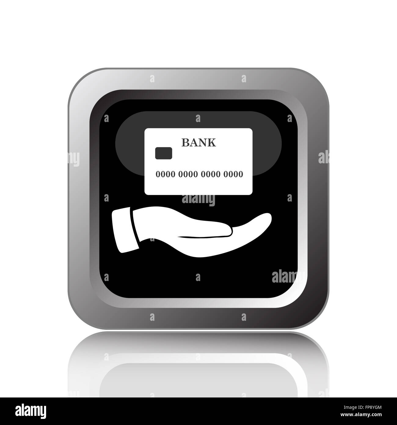 Hand holding credit card icon. Internet button on white background ...
