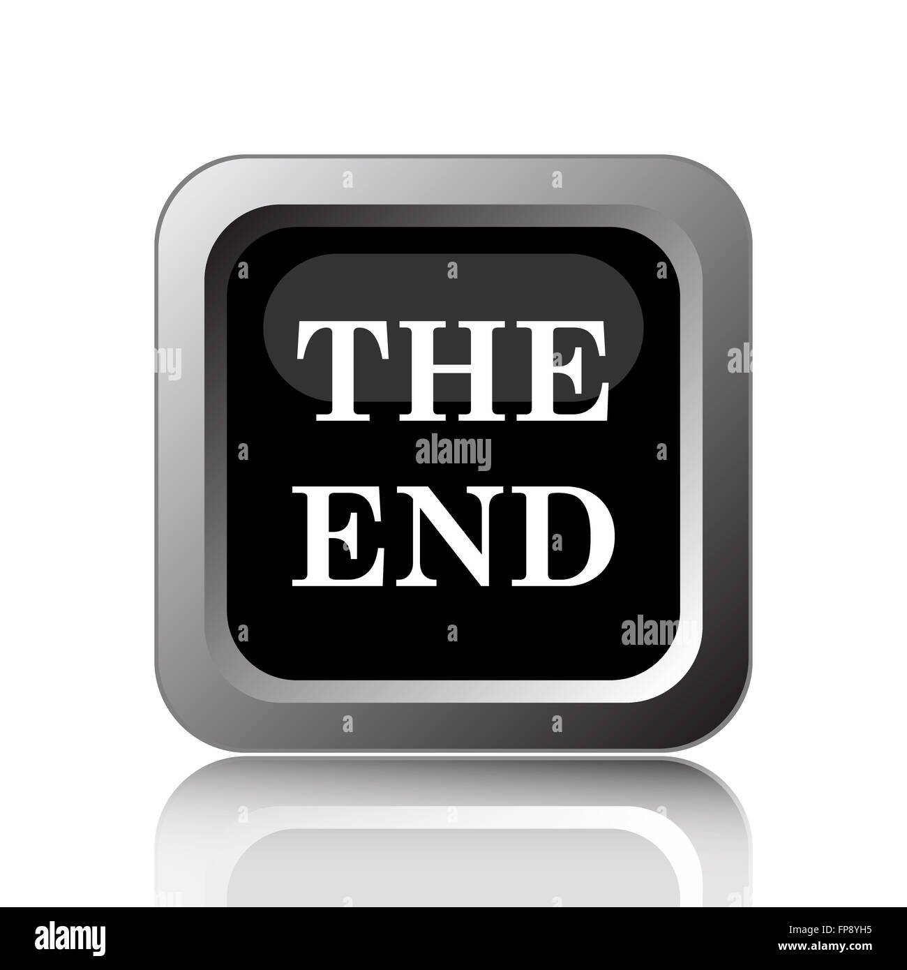 The End icon. Internet button on white background Stock Photo - Alamy