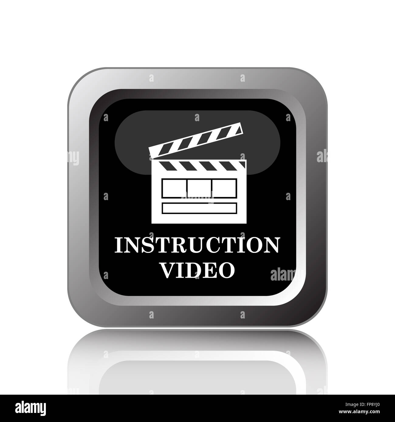 Instruction video icon. Internet button on white background Stock Photo ...