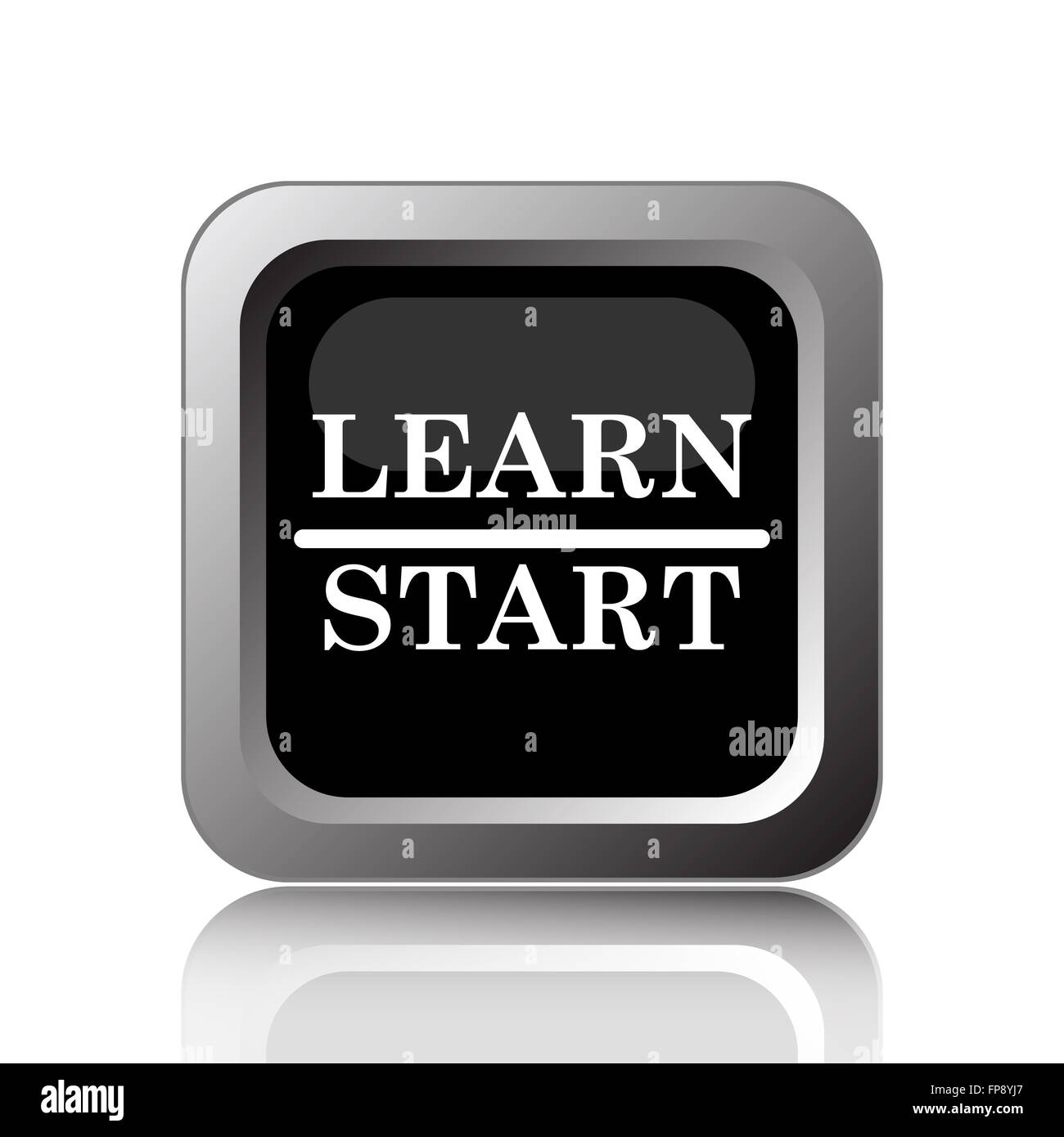 Start learn icon. Internet button on white background Stock Photo - Alamy