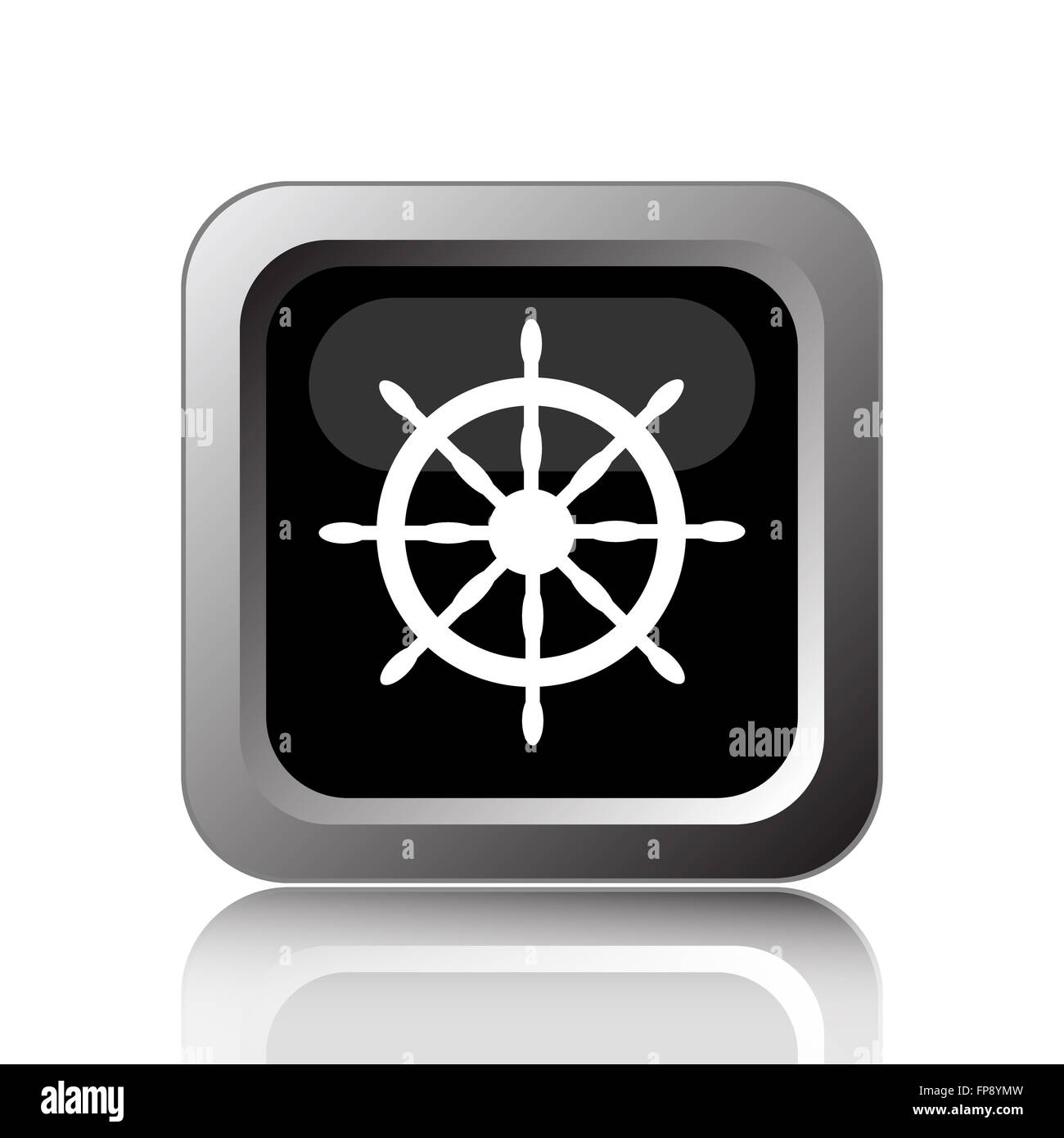 Nautical wheel icon. Internet button on white background Stock Photo ...