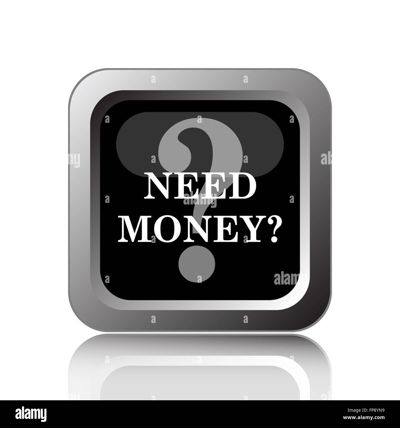 Need money icon. Internet button on white background Stock Photo - Alamy
