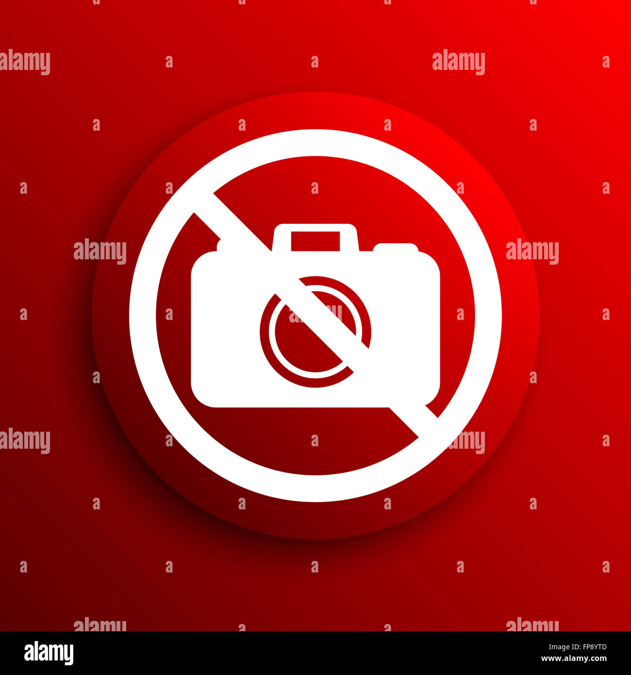 Forbidden camera icon. Internet button on white background Stock Photo ...