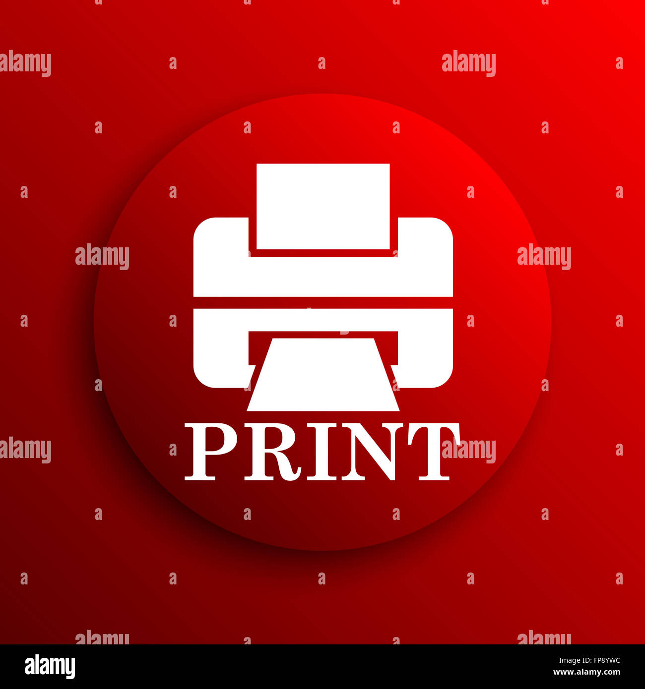 Printer with word PRINT icon. Internet button on white background Stock ...