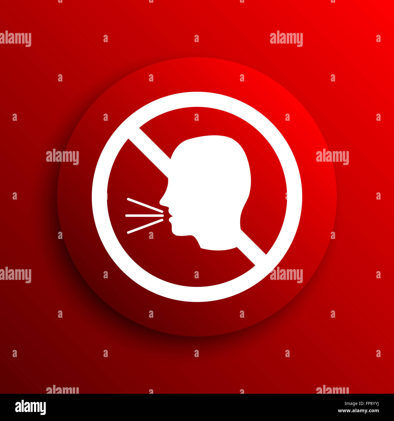 No talking icon. Internet button on white background Stock Photo - Alamy