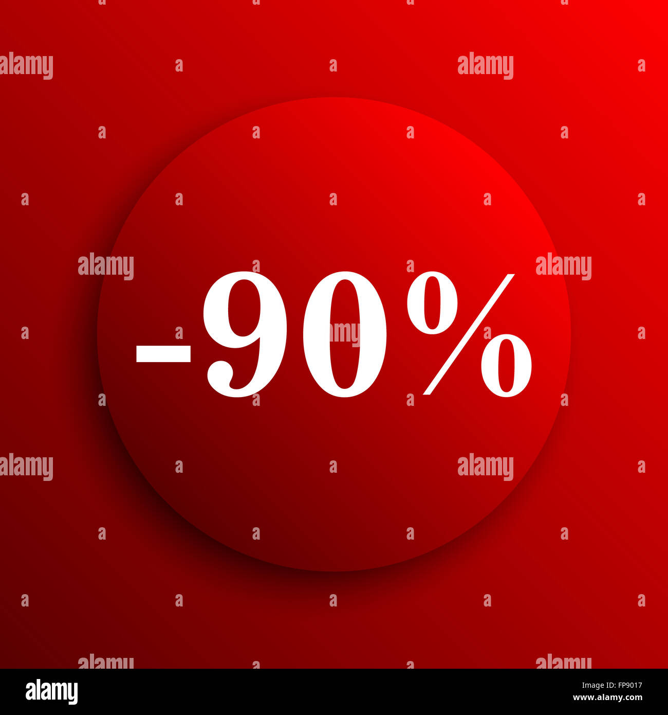 90 percent discount icon. Internet button on white background Stock ...