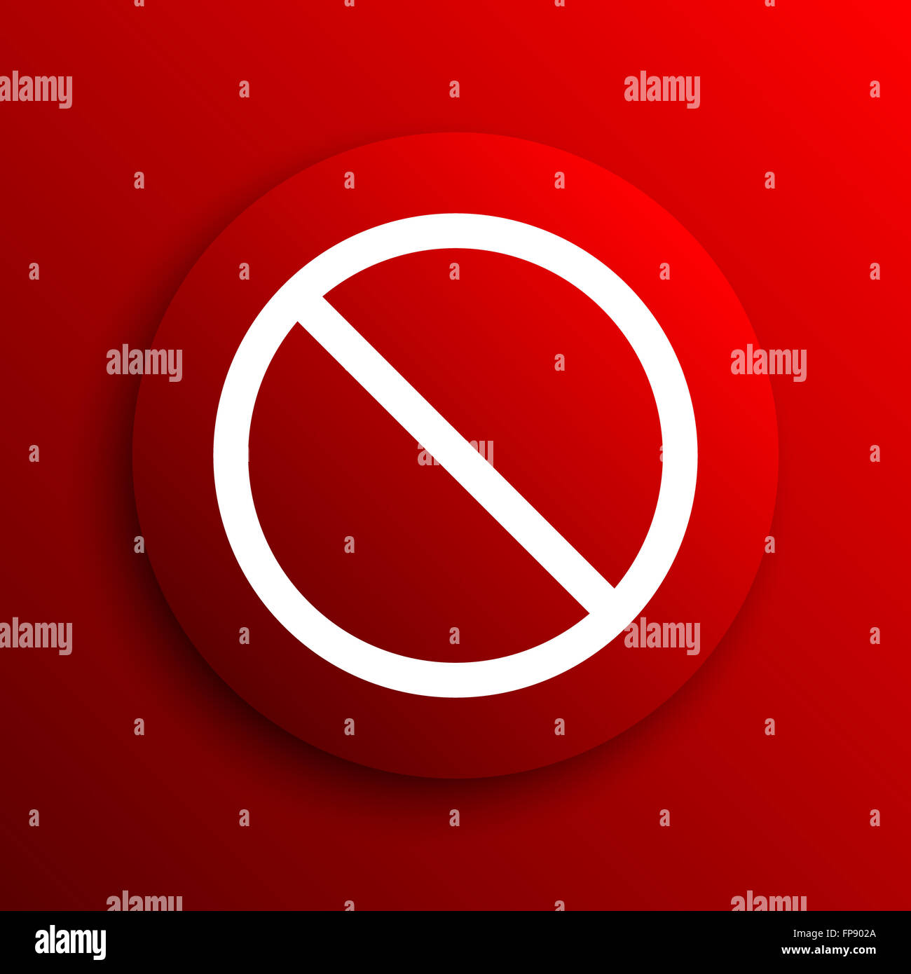 Forbidden icon. Internet button on white background Stock Photo - Alamy