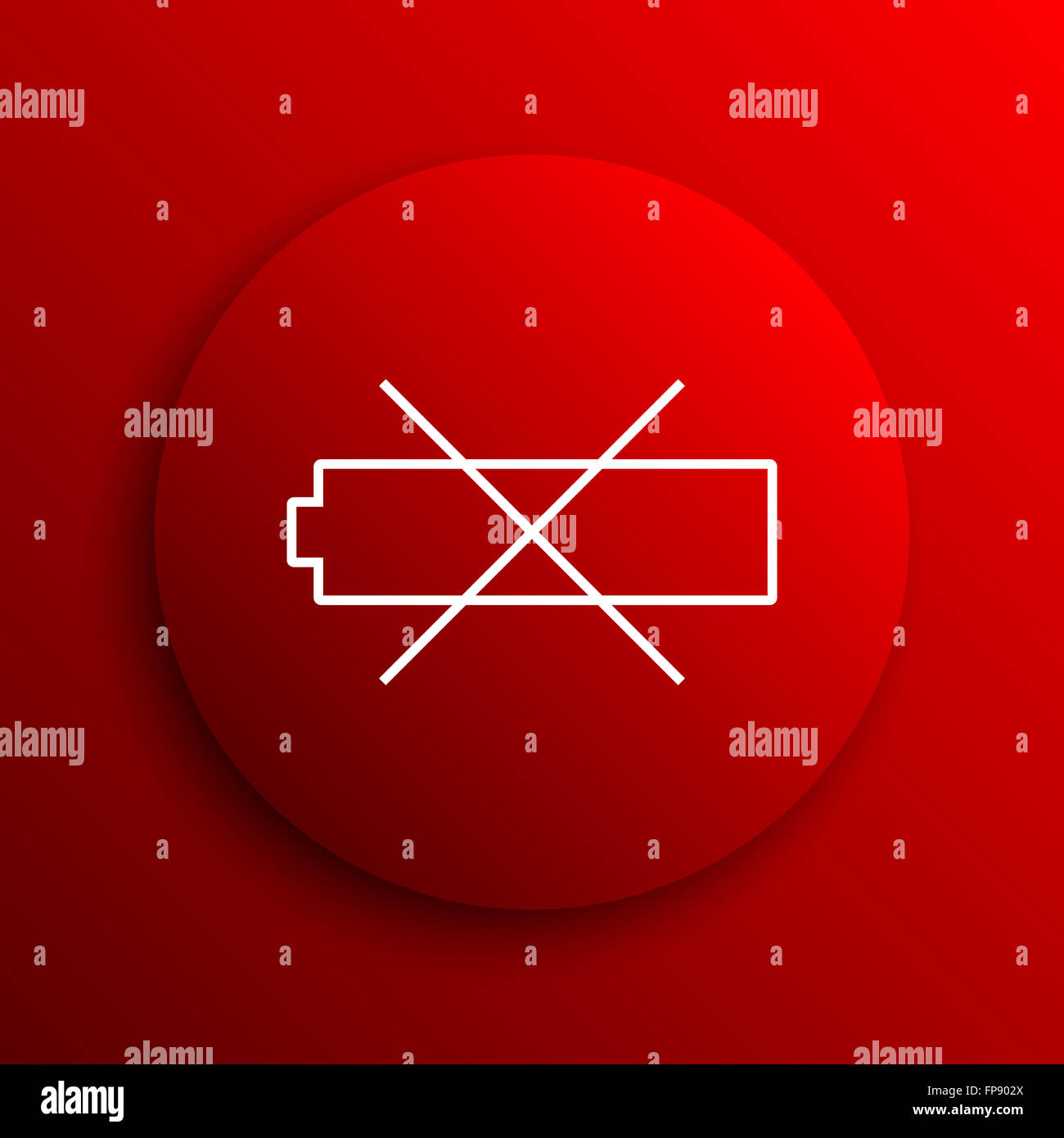 Empty battery icon. Internet button on white background Stock Photo - Alamy