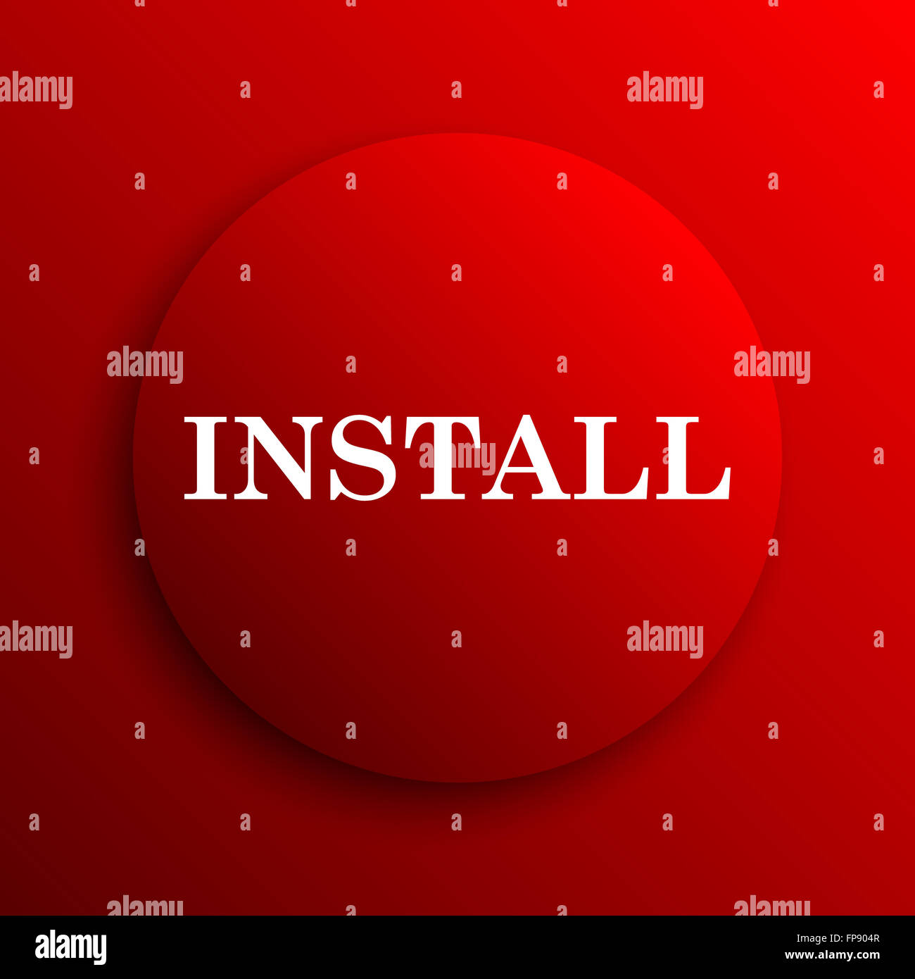 Install icon. Internet button on white background Stock Photo - Alamy