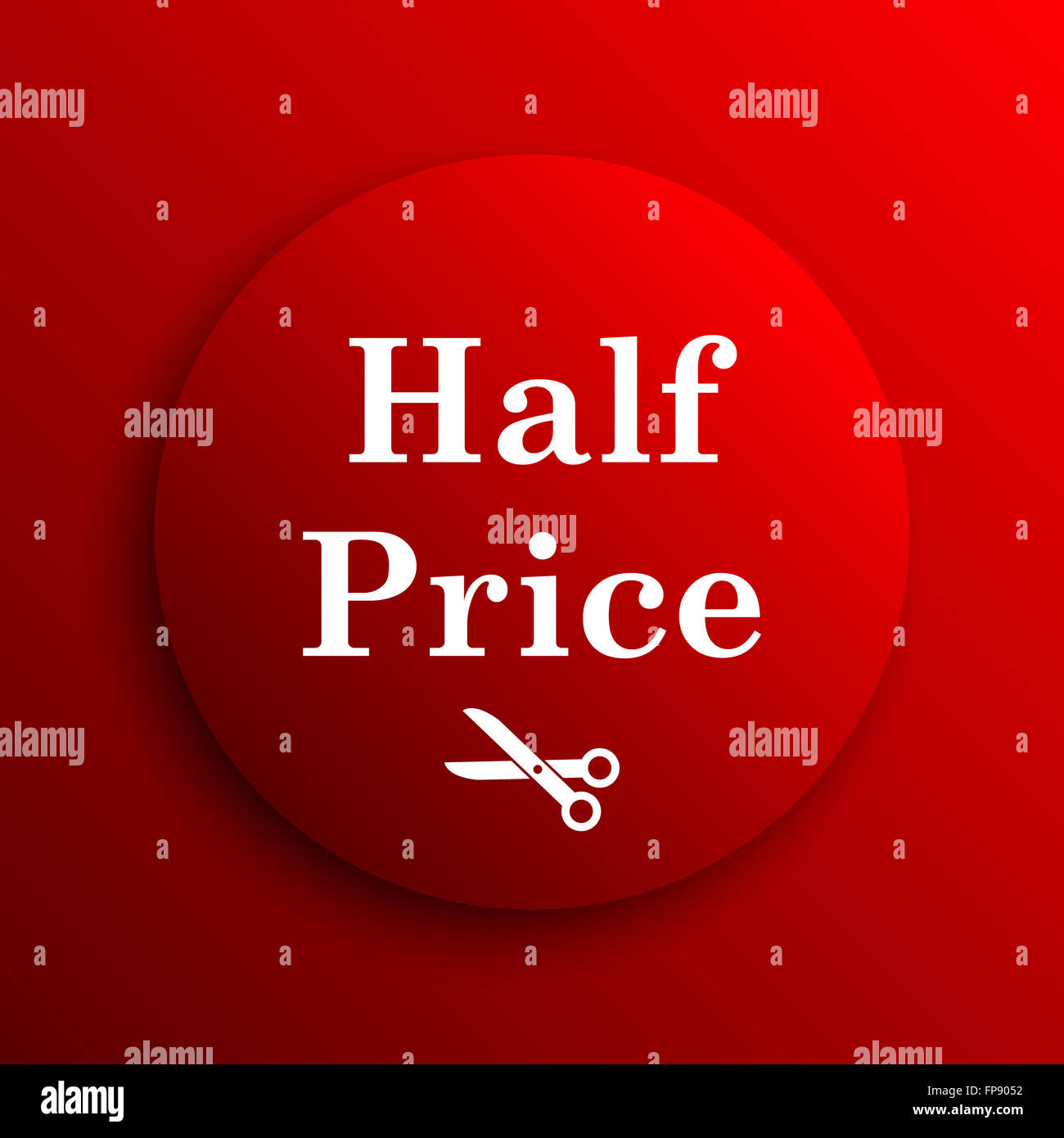 Half price icon. Internet button on white background Stock Photo - Alamy