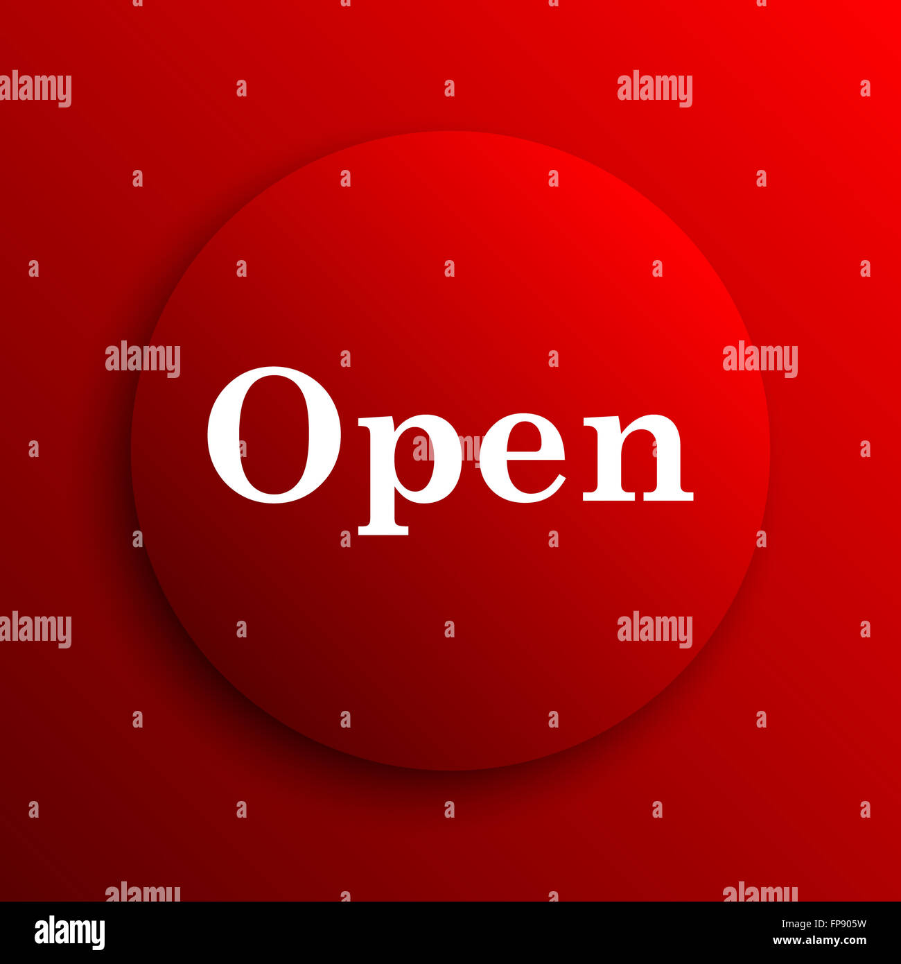 Open icon. Internet button on white background Stock Photo - Alamy