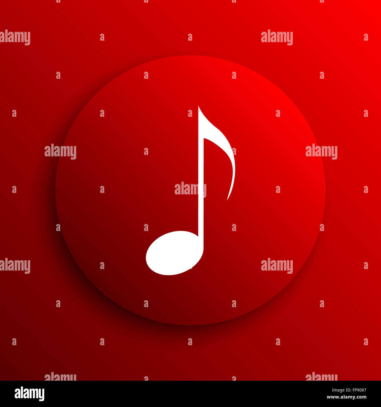 Musical note icon. Internet button on white background Stock Photo - Alamy