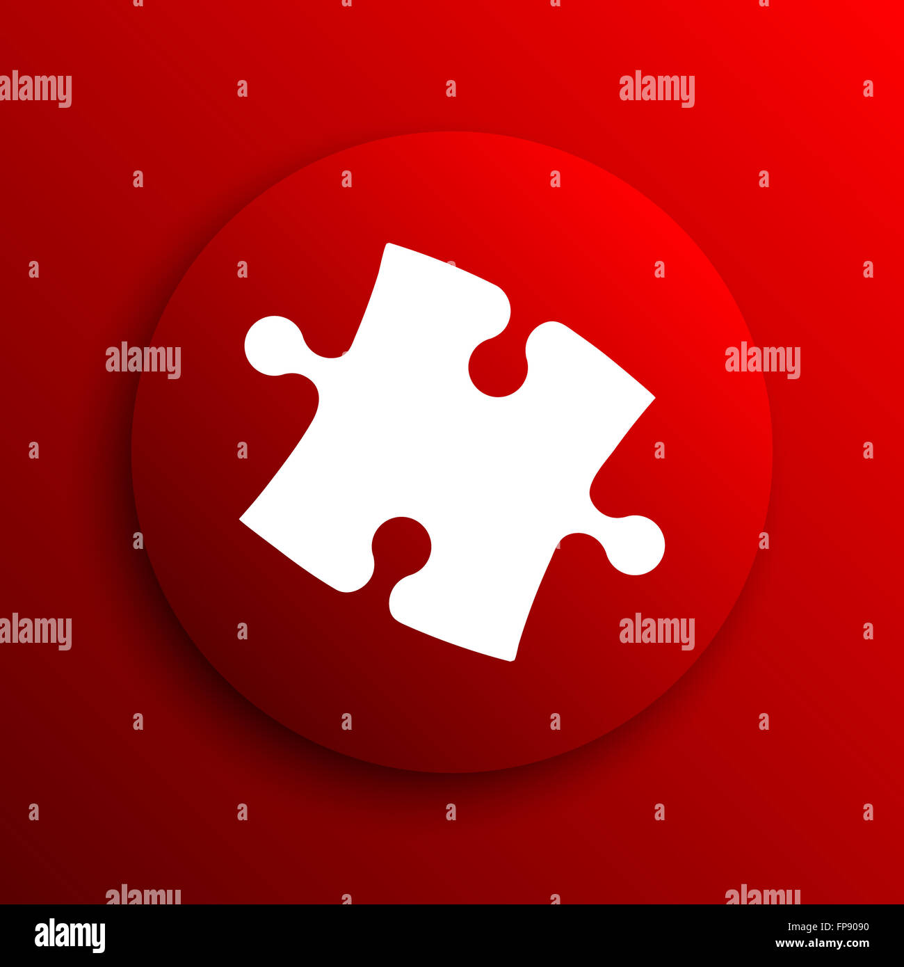 Puzzle piece icon. Internet button on white background Stock Photo - Alamy