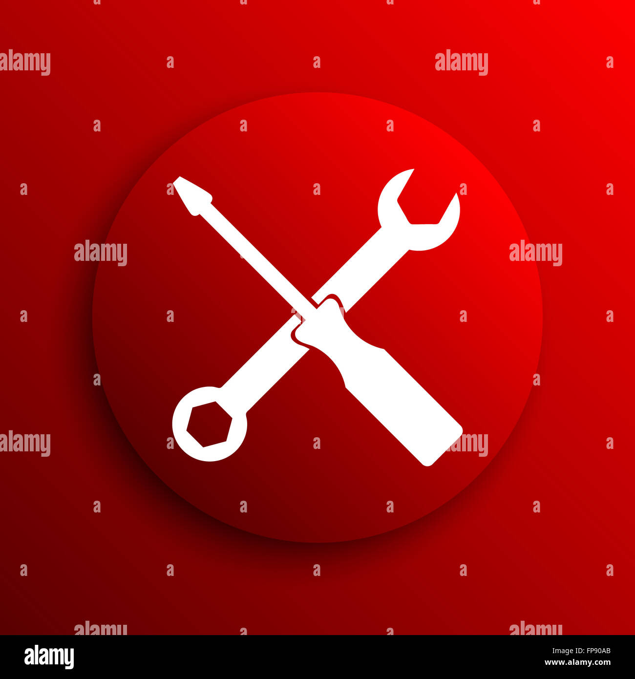 Tools icon. Internet button on white background Stock Photo - Alamy