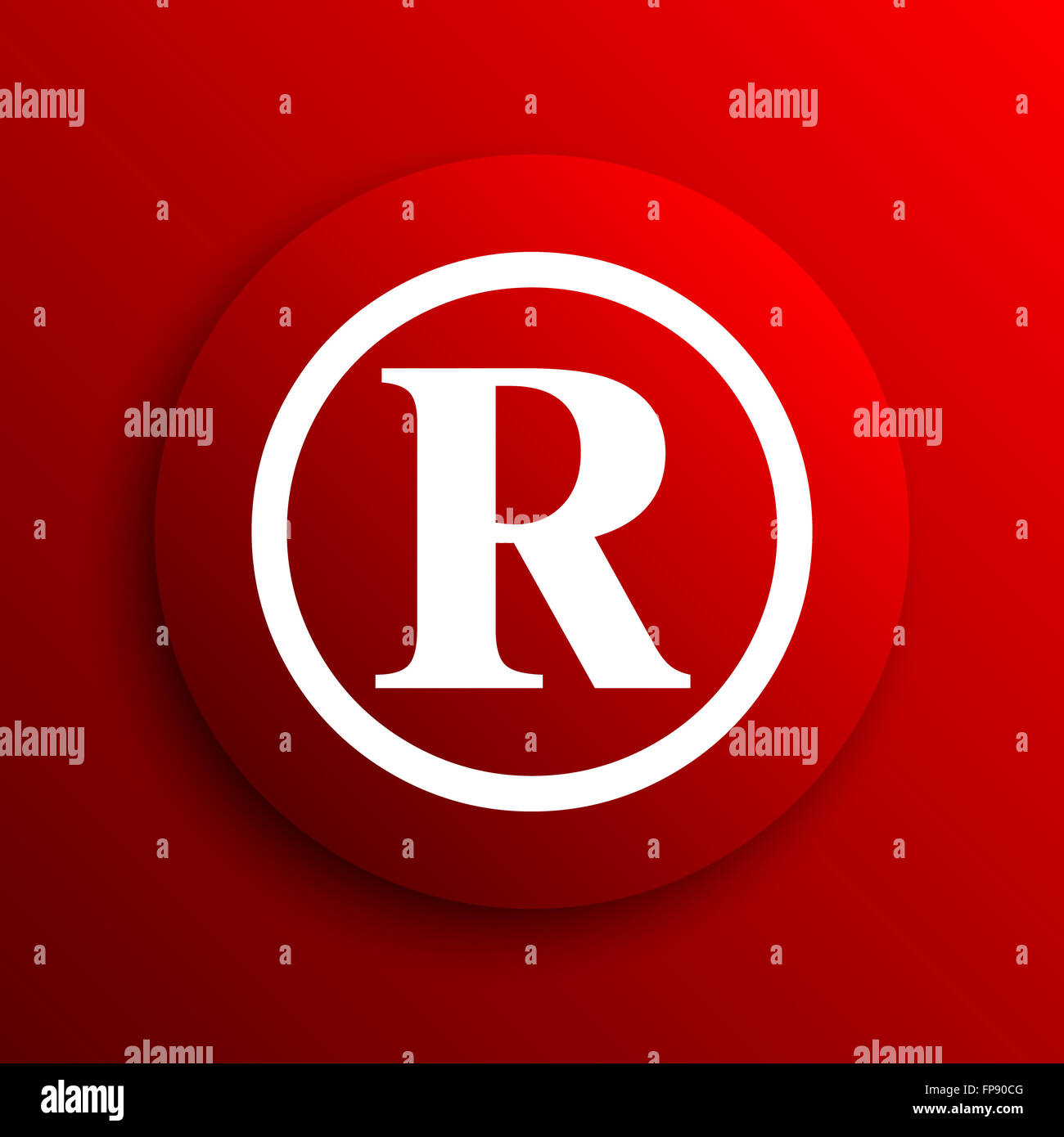 Registered mark icon. Internet button on white background Stock Photo ...