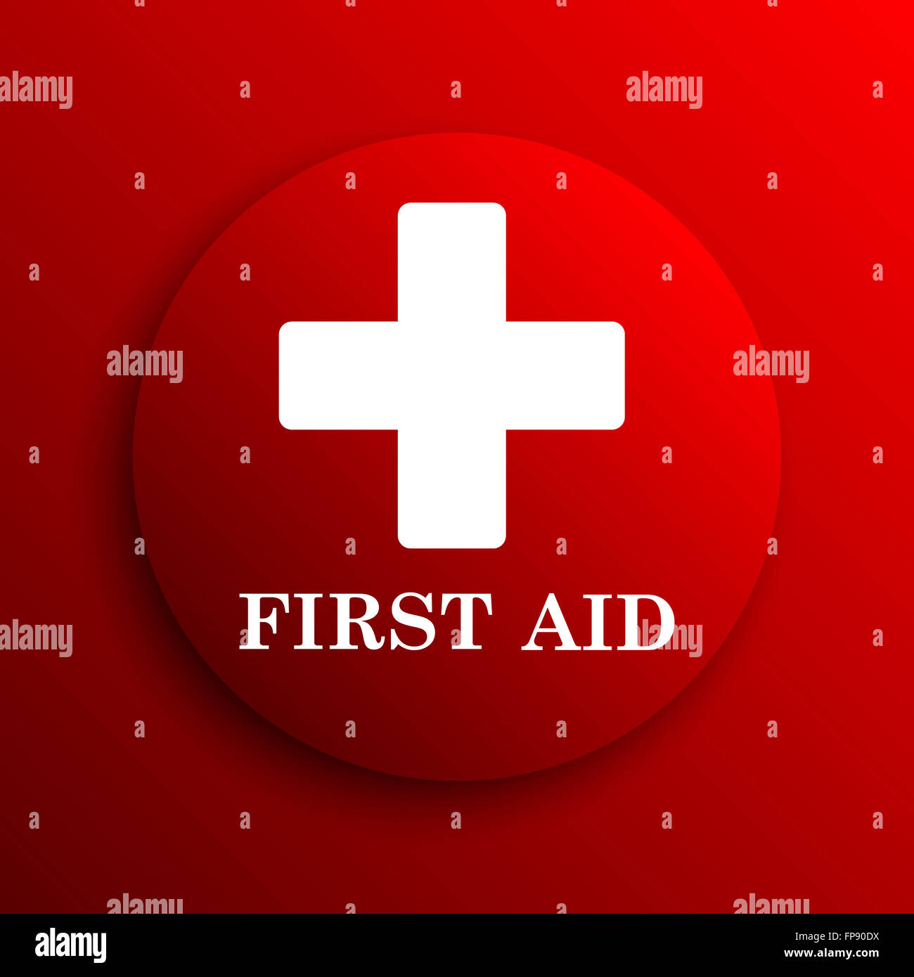 First aid icon. Internet button on white background Stock Photo - Alamy