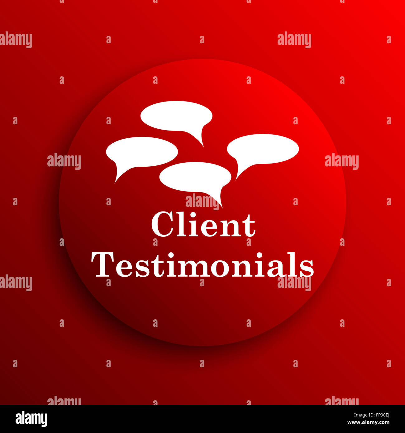 Client testimonials icon. Internet button on white background Stock ...