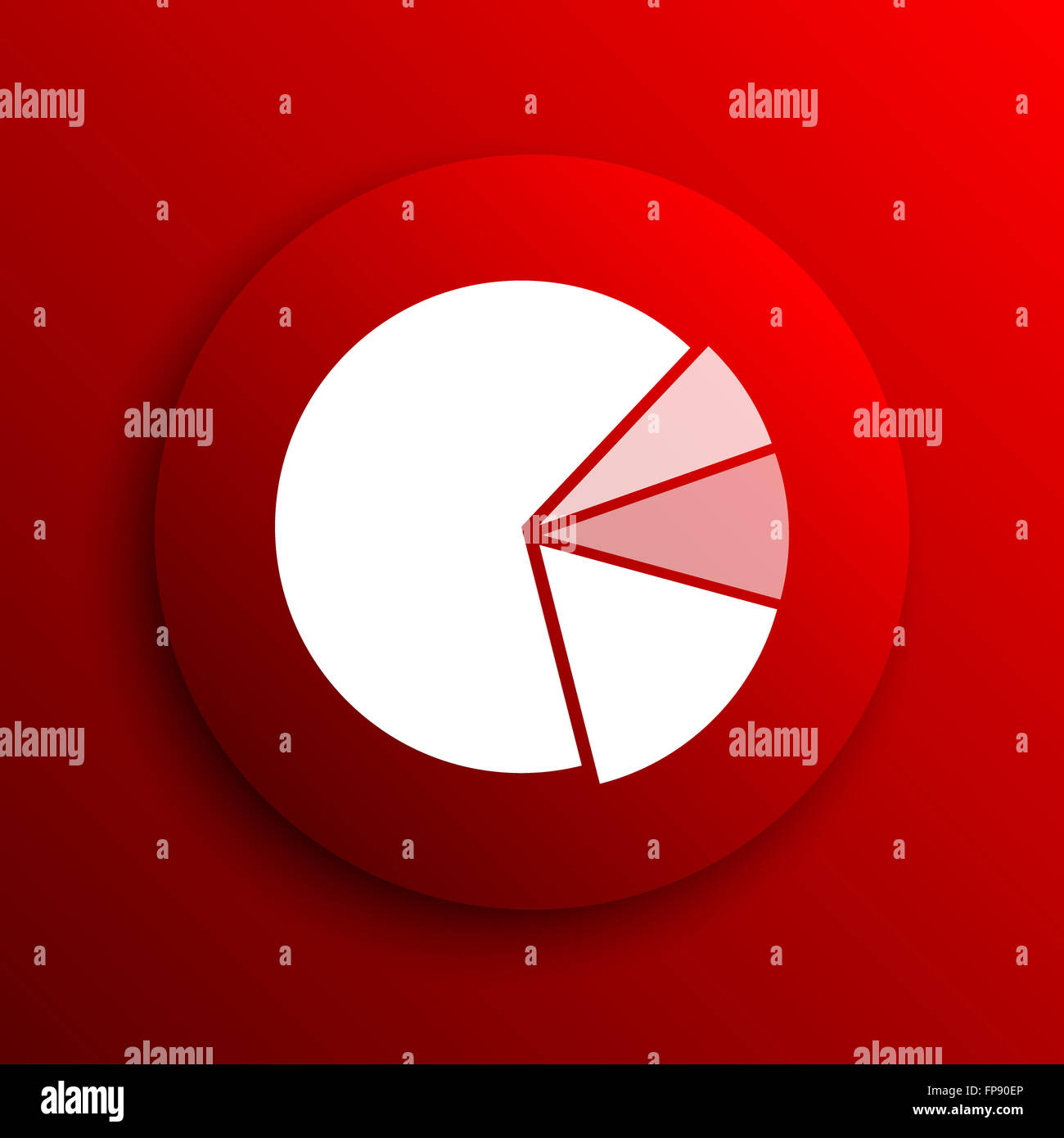 Chart pie icon. Internet button on white background Stock Photo - Alamy