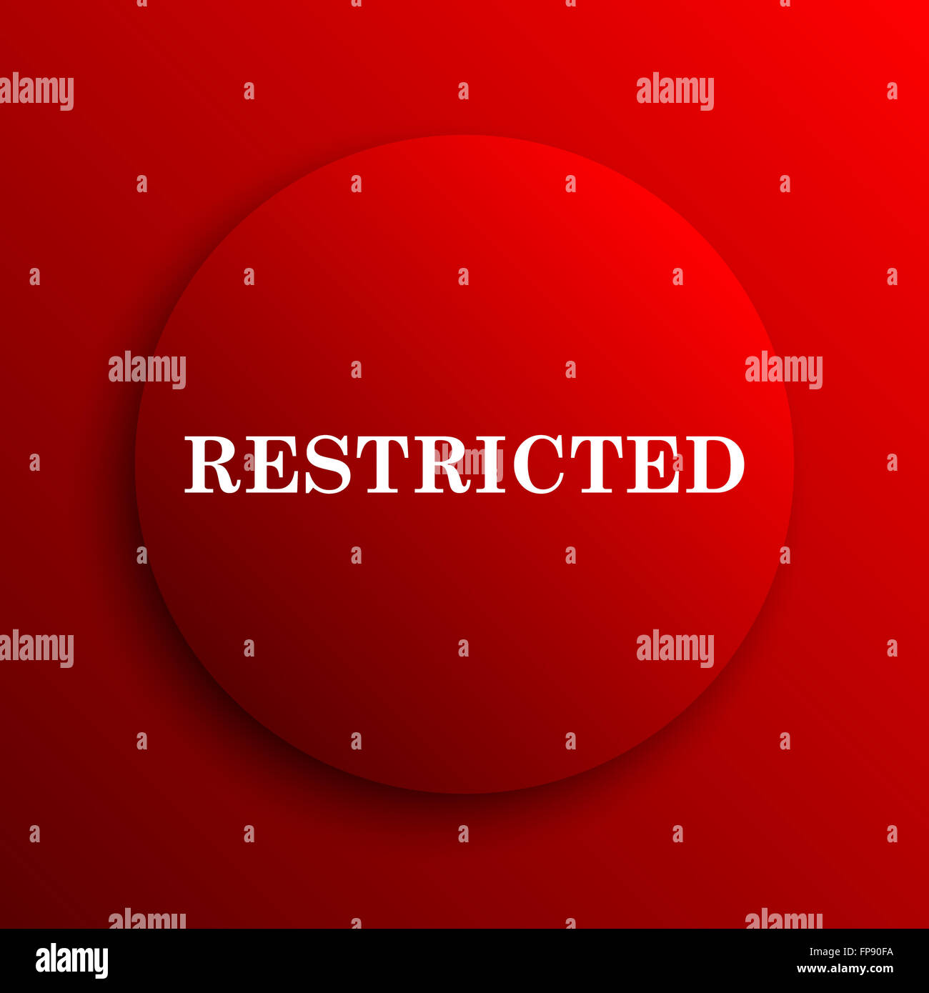 Restricted icon. Internet button on white background Stock Photo - Alamy