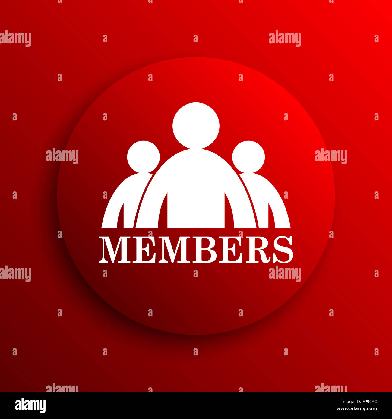 Members icon. Internet button on white background Stock Photo - Alamy